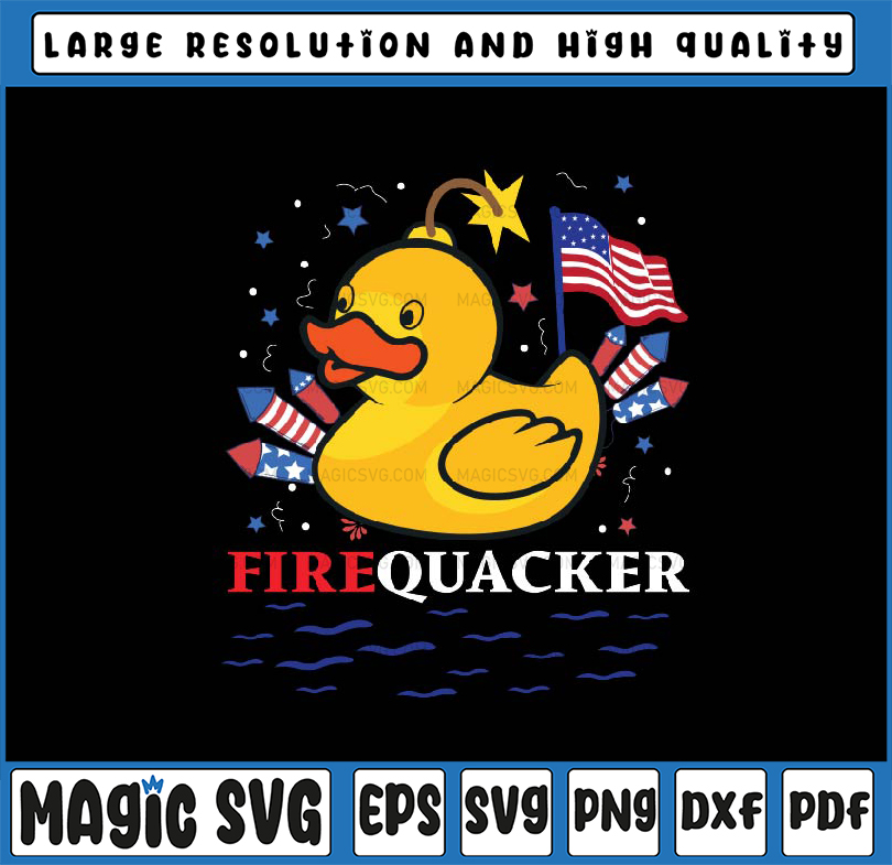 Firecracker Duck 4th of July Patriotic Day USA Flag Funny Sv | Inspire ...