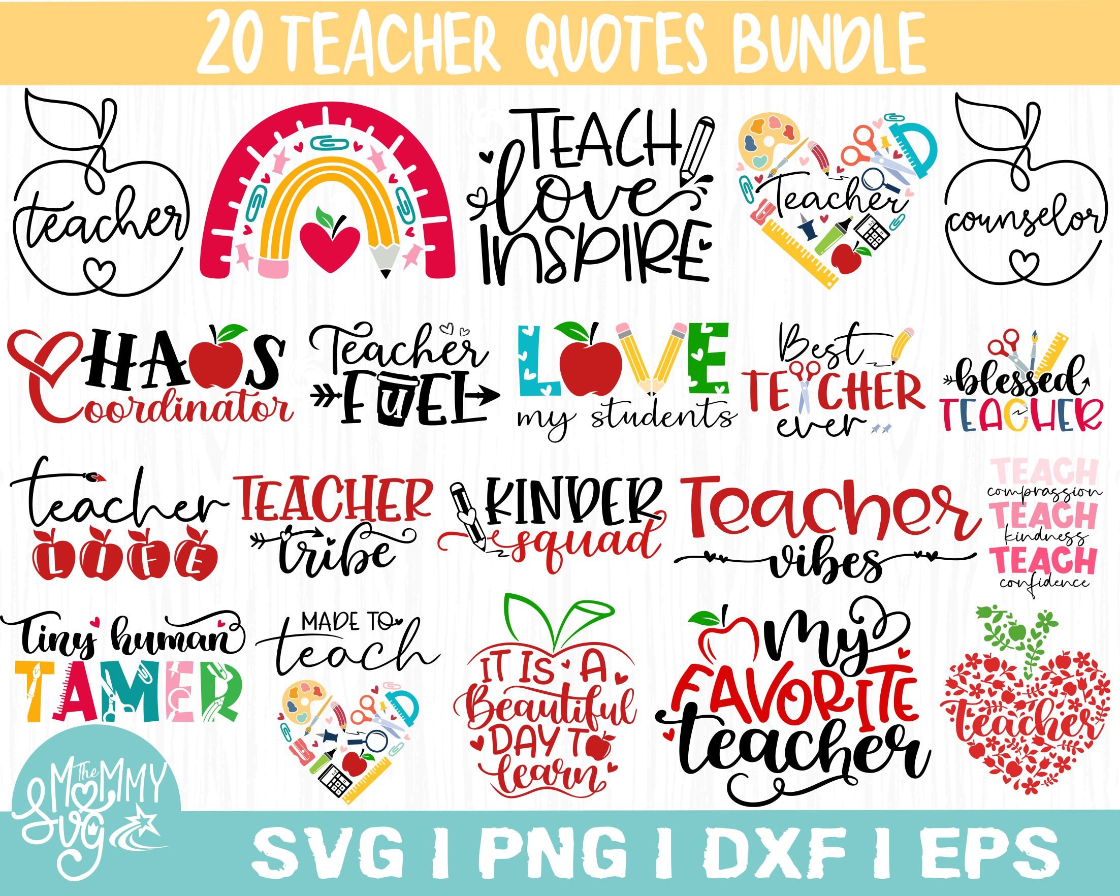Teacher Svg Bundle, Teacher Svg, Teacher Appreciation Svg, F - Inspire ...