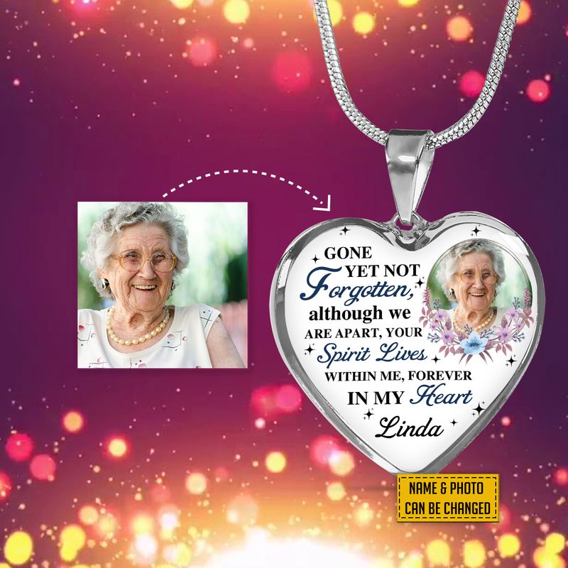 Personalized Photo Necklace Gone But Not Forgotten Heart Nec - Inspire ...