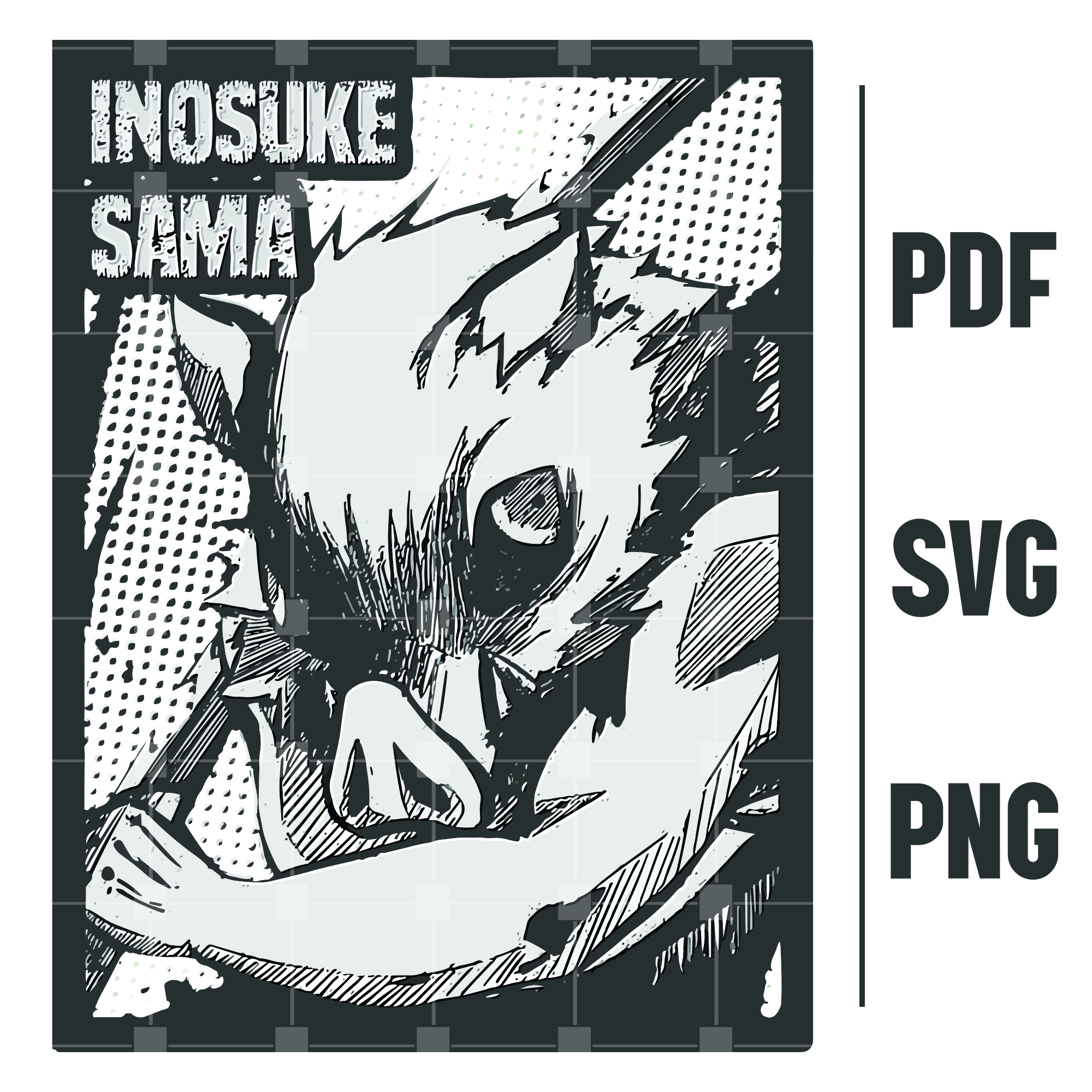 kimetsu no yaiba anime demon slayer Inosuke Hashibira SVG PN | Inspire ...