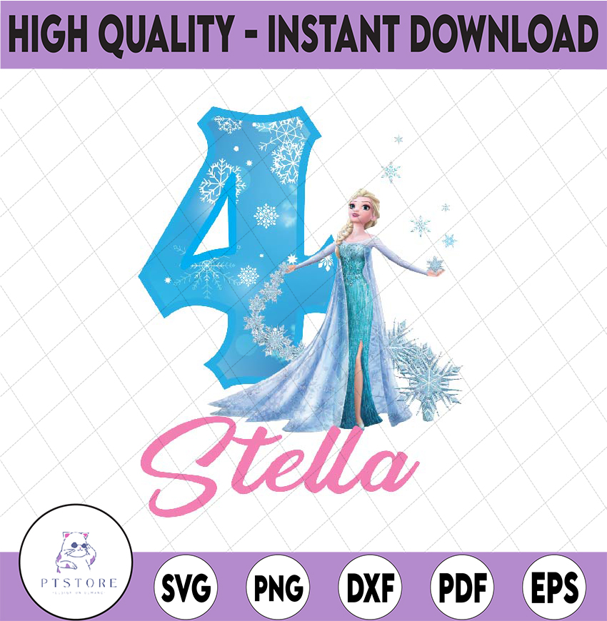 Personalized Frozen Number Birthday, Elsa Girl's Birthday Pn | Inspire ...