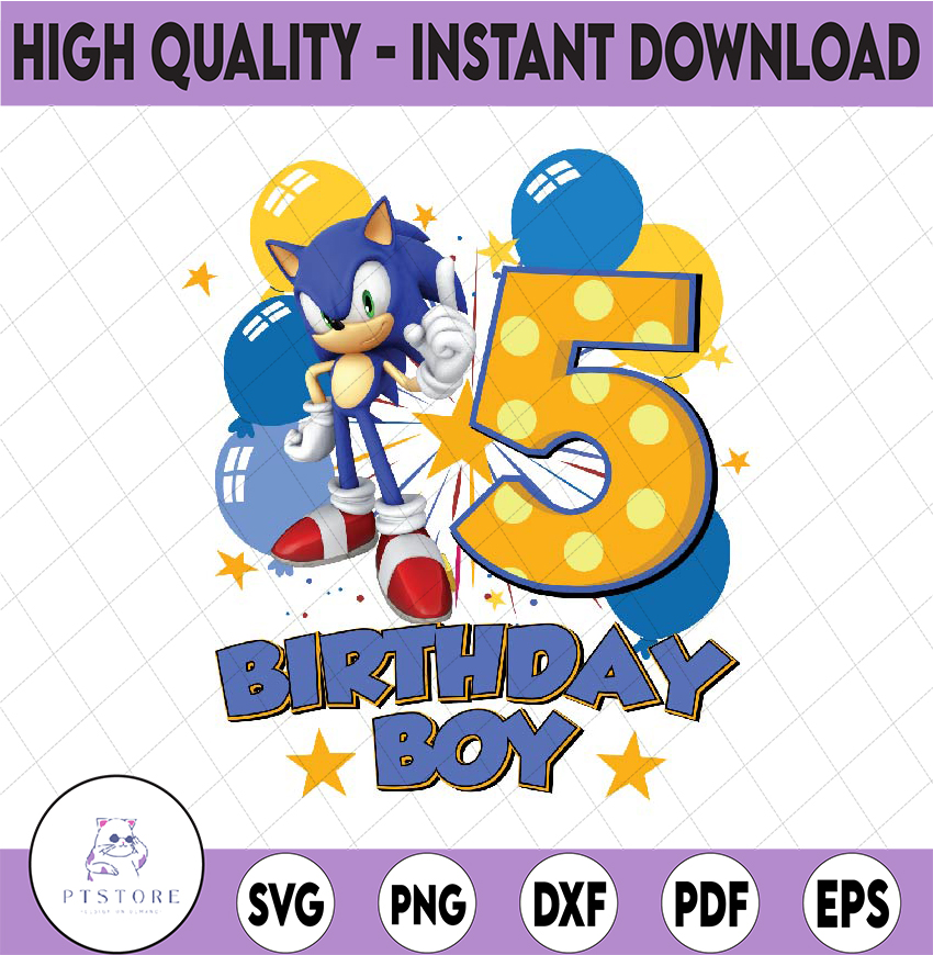 Personalized Sonic Birthday Boy Age Png, Custom Sonic Birthd | Inspire ...