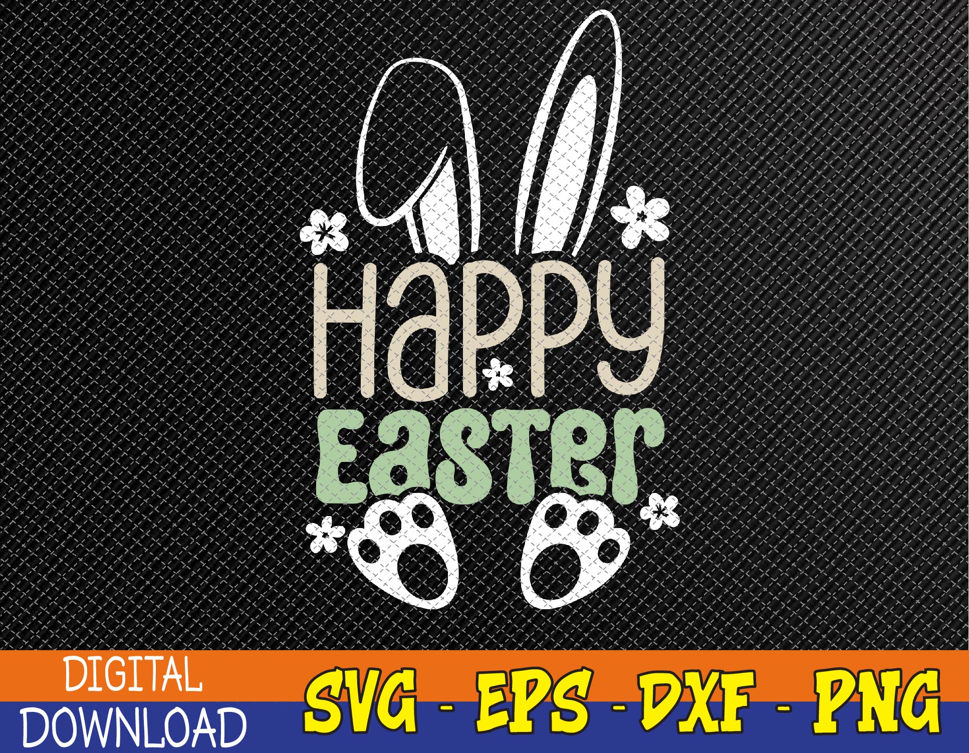 Happy Easter Bunny, Cute Easter Svg, Eps, Png, Dxf, Digital | Inspire ...