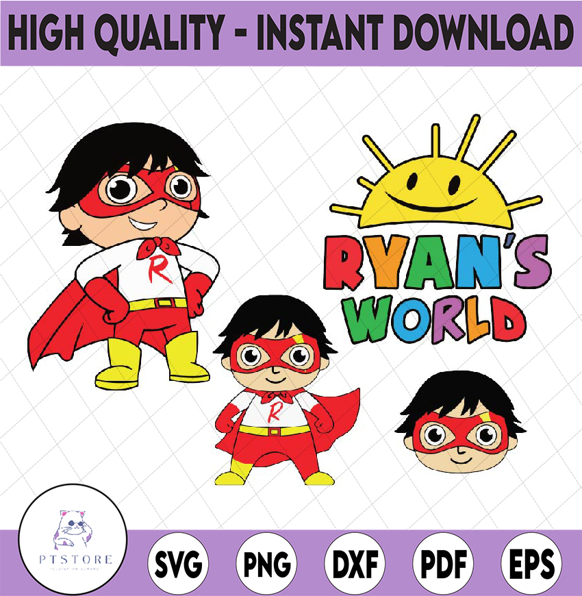 Ryans World Characters PNG SVG JPG Digital downloads, Birthd | Inspire ...