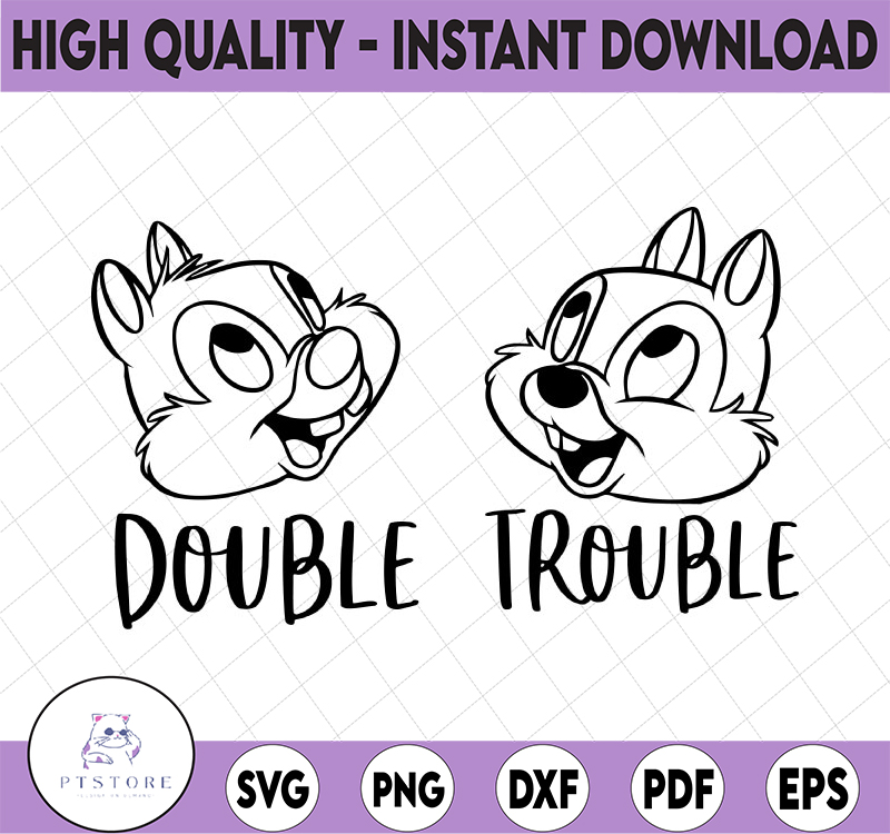 Double trouble SVG, Chip n Dale svg, Chip svg, Dale svg, Fun | Inspire ...
