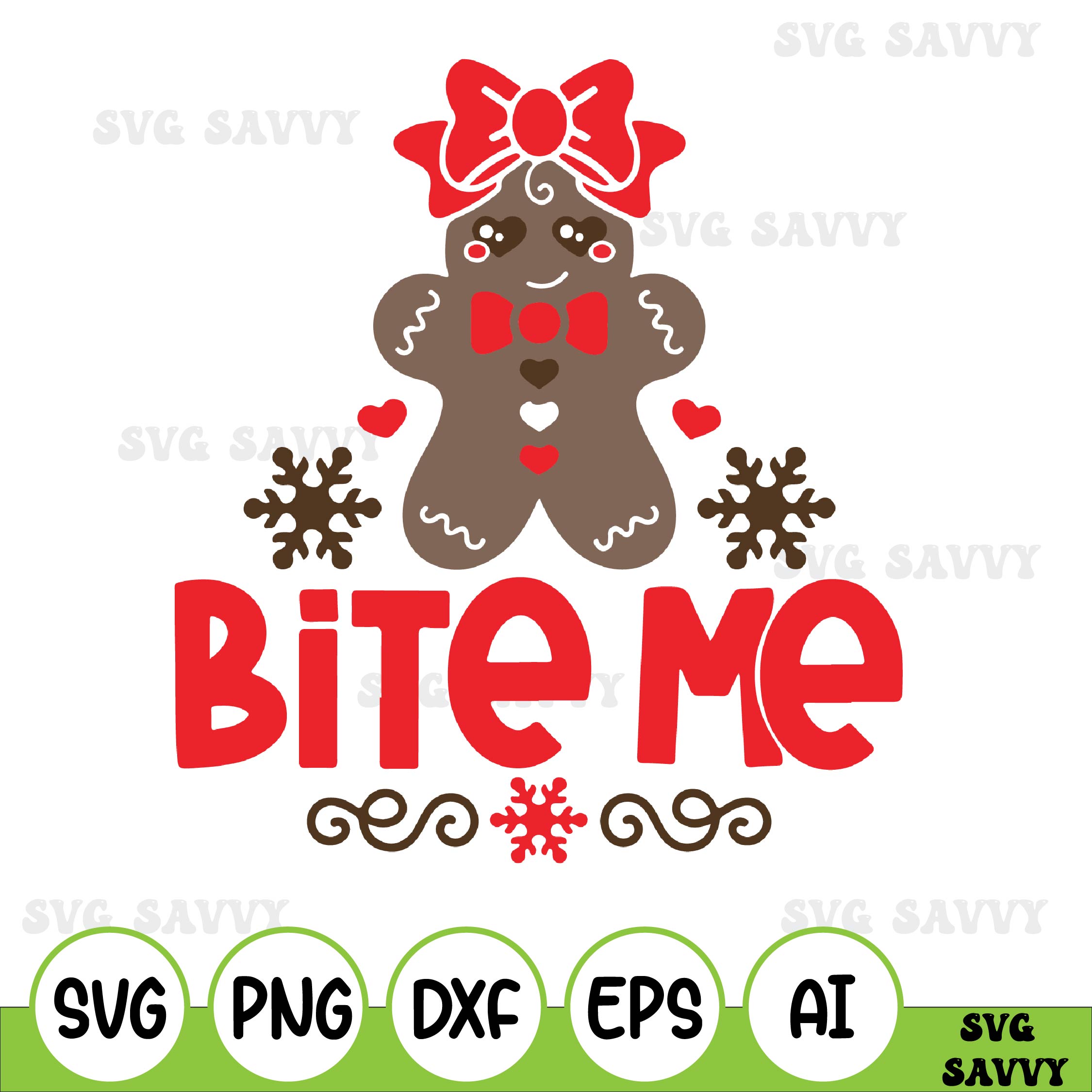 Christmas Svg Gingerbread Svg, Bite Me Svg, Funny Christmas - Inspire ...