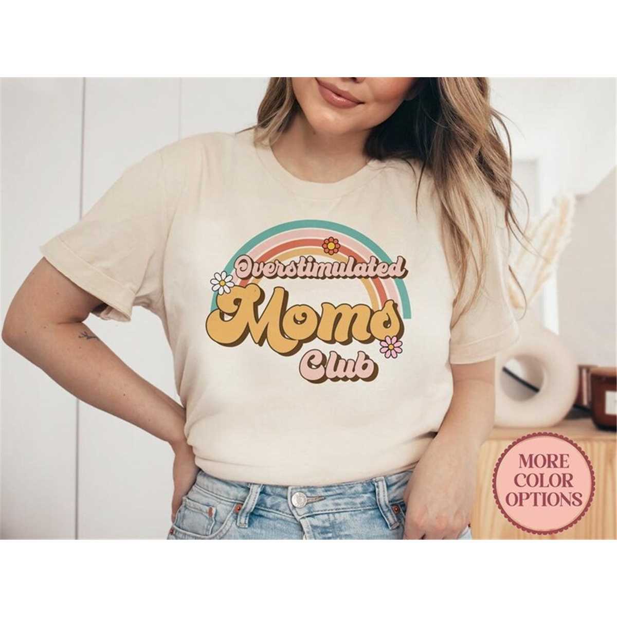 Overstimulated Moms Club Shirt Retro Shirts for Mom Cute Ove | Inspire ...