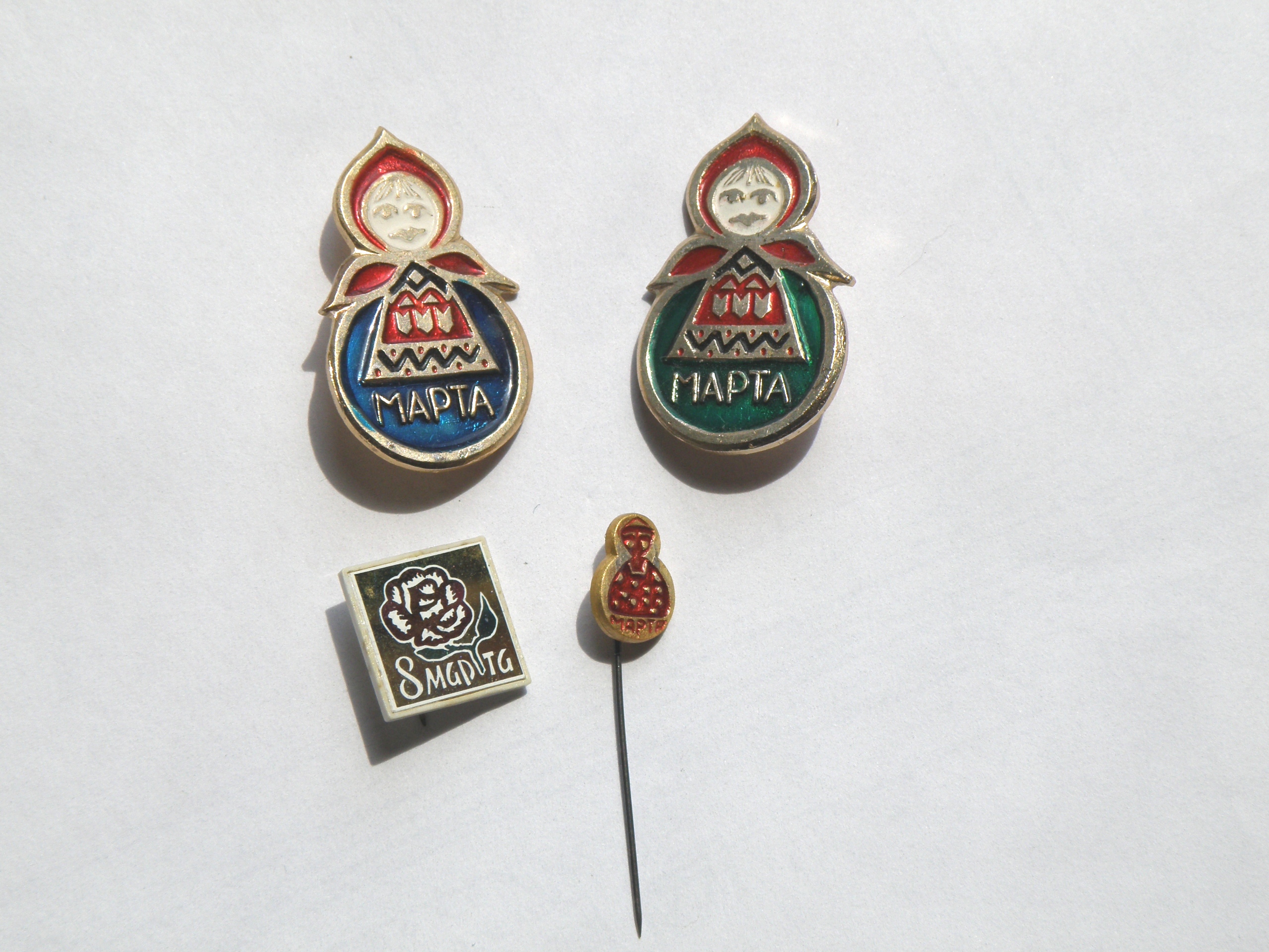Soviet pins set. 8-th March pins, collectible USSR badges. M - Inspire ...