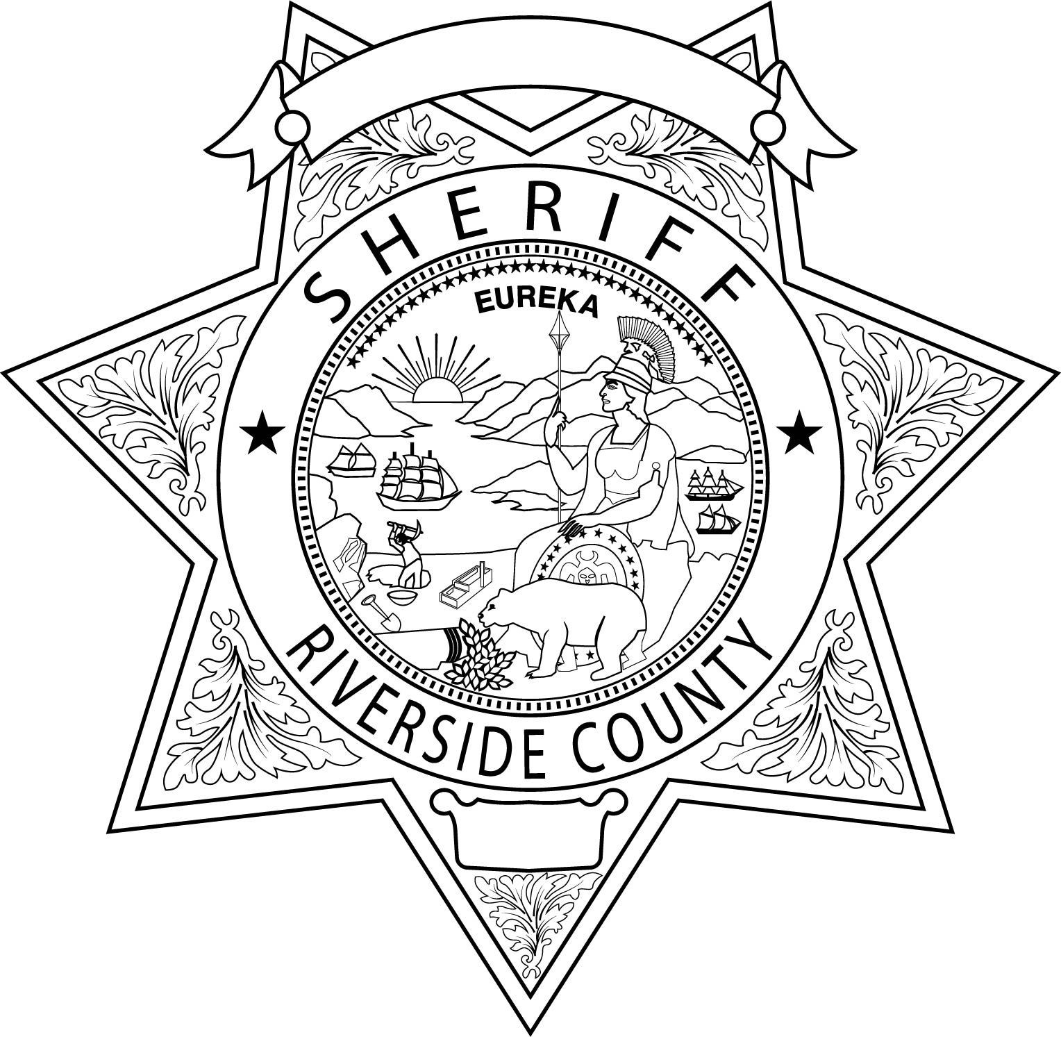 CALIFORNIA SHERIFF BADGE RIVERSIDE COUNTY VECTOR FILE Black | Inspire ...