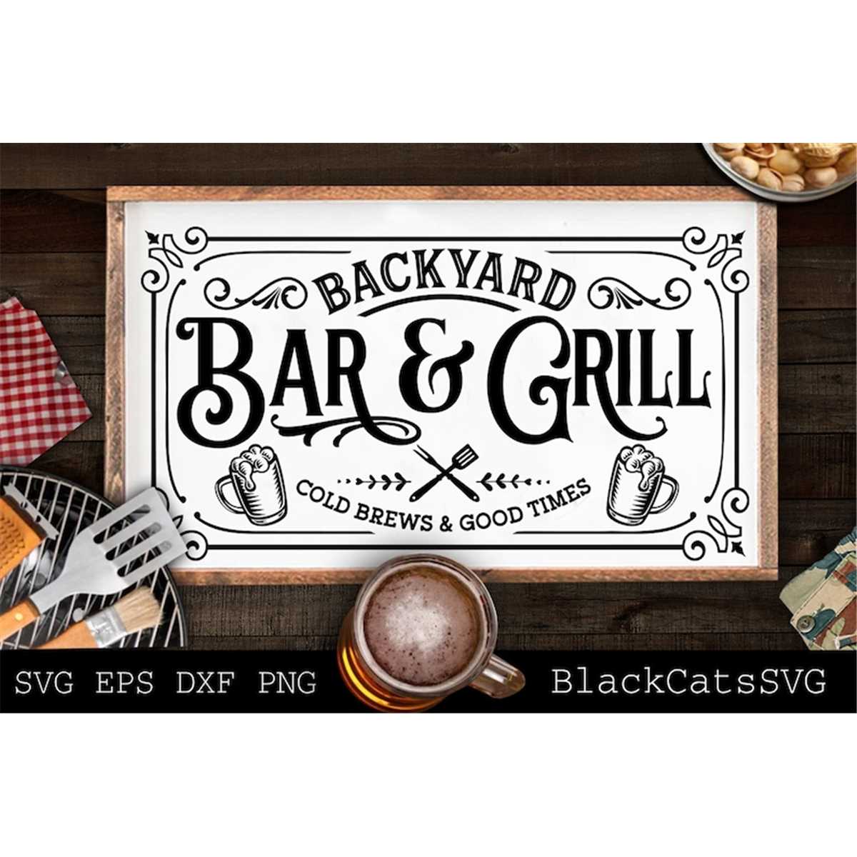 Backyard bar and grill svg, Grilling svg, BBQ Svg, Dad's Bar - Inspire ...