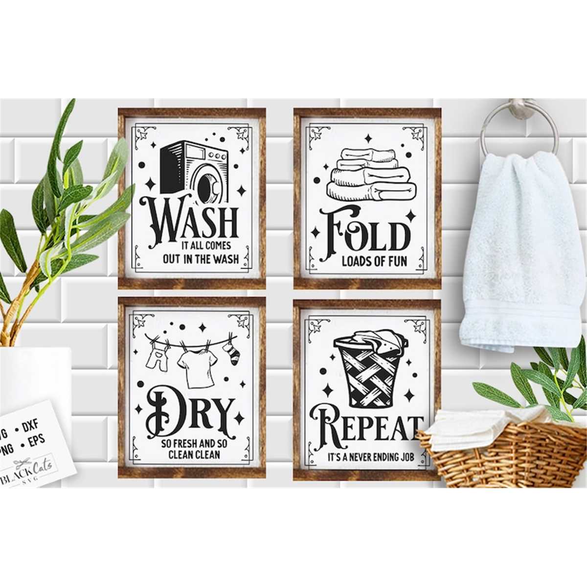 Wash dry fold repeat posters svg, laundry room svg, laundry | Inspire ...