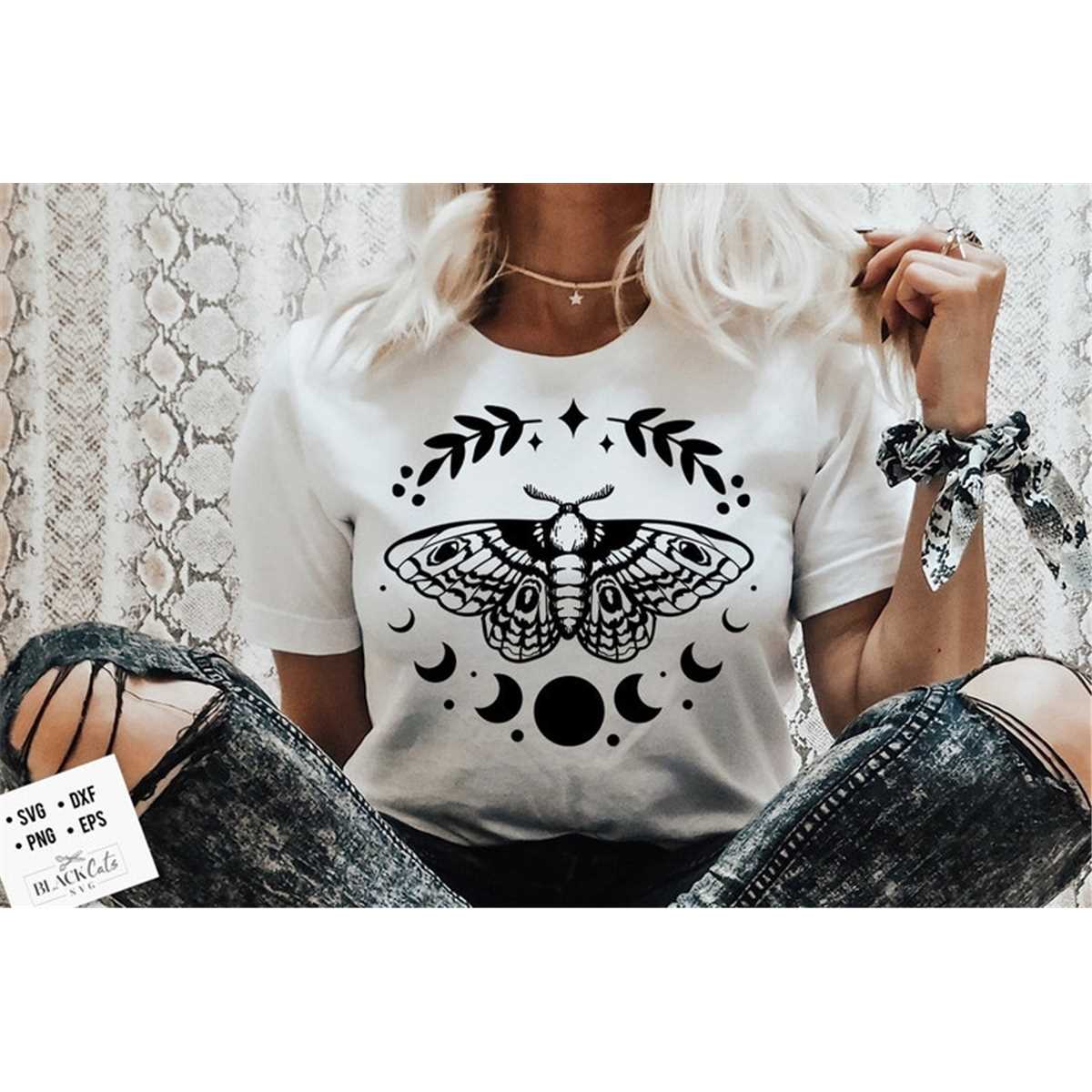 Boho moth SVG, Moth svg, Moon moth svg, Magic illustration s - Inspire ...