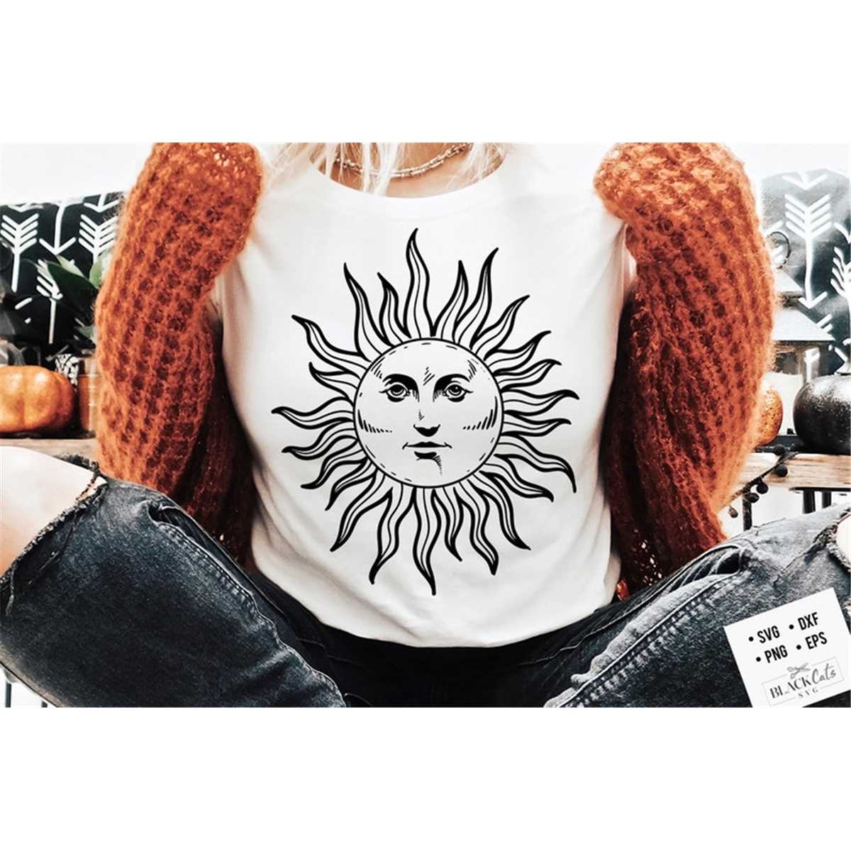 The sun SVG, Magic illustration svg, Witchcraft svg, Boho sv - Inspire ...