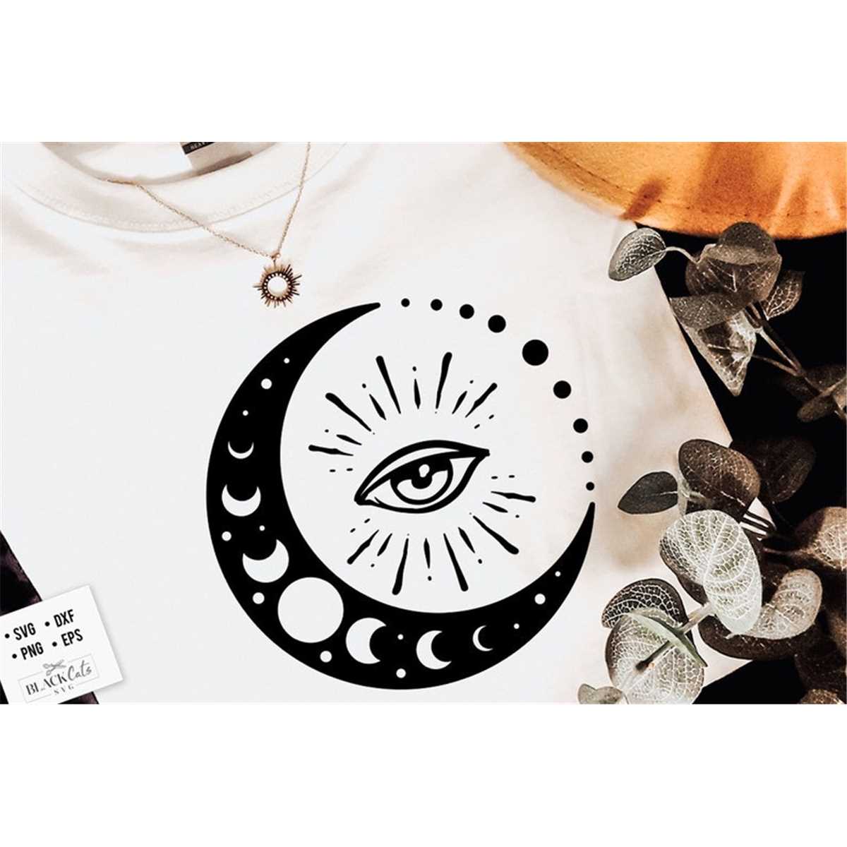 Moon phases SVG, Crescent moon svg, Magic illustration svg, - Inspire ...