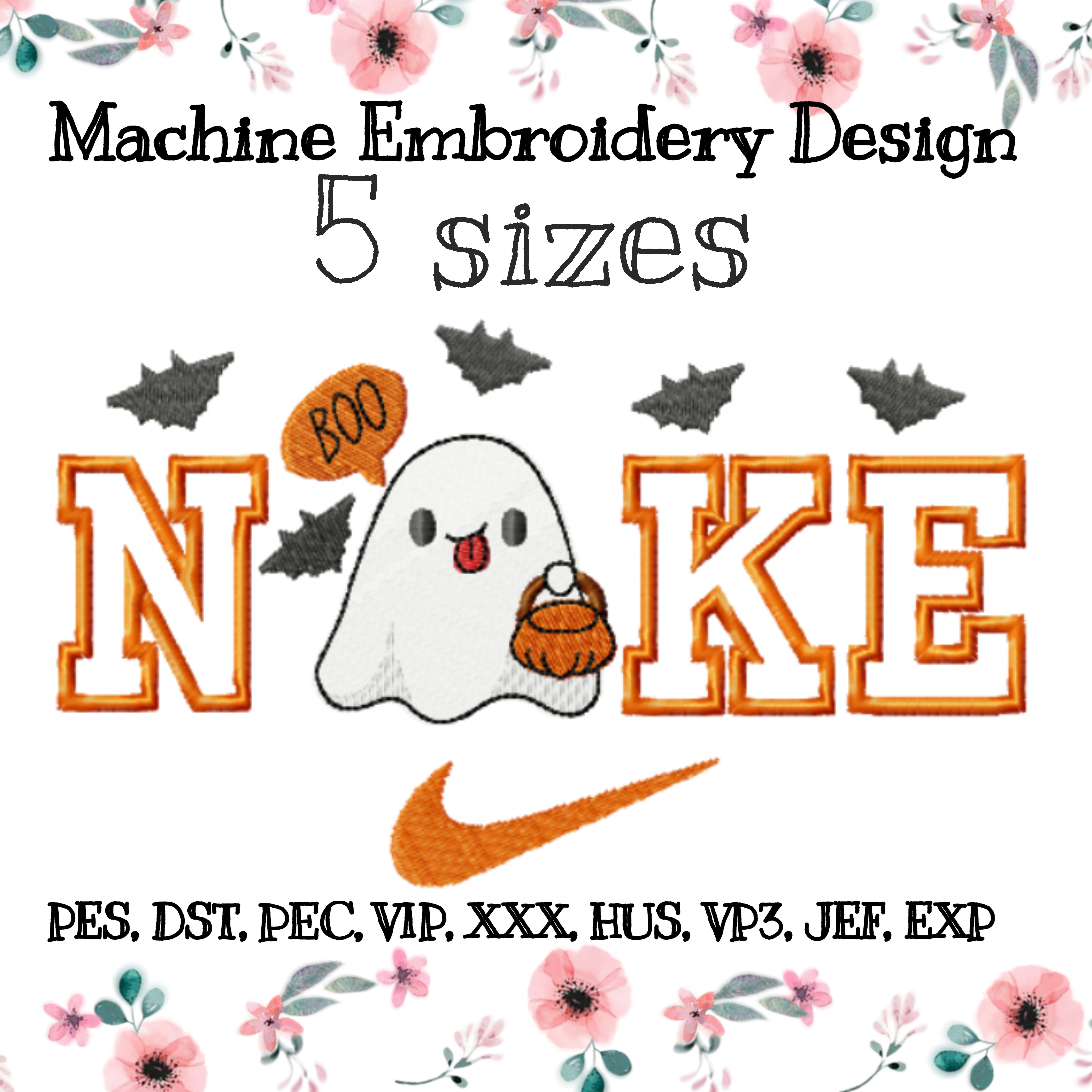 Nike halloween boo embroidery design | Inspire Uplift