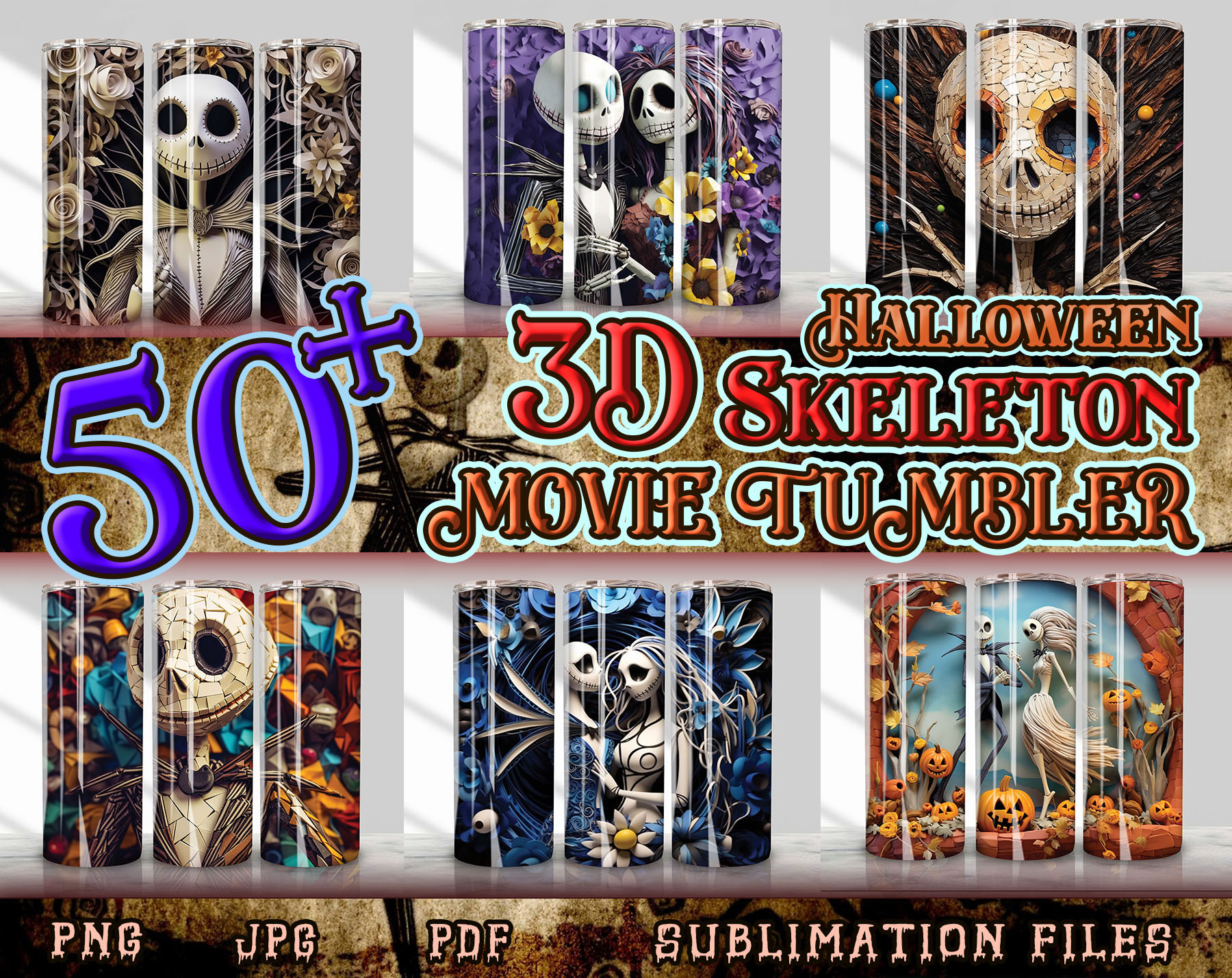 All New 3D Styles Horror Skeleton Movie For Straight & Taper - Inspire ...
