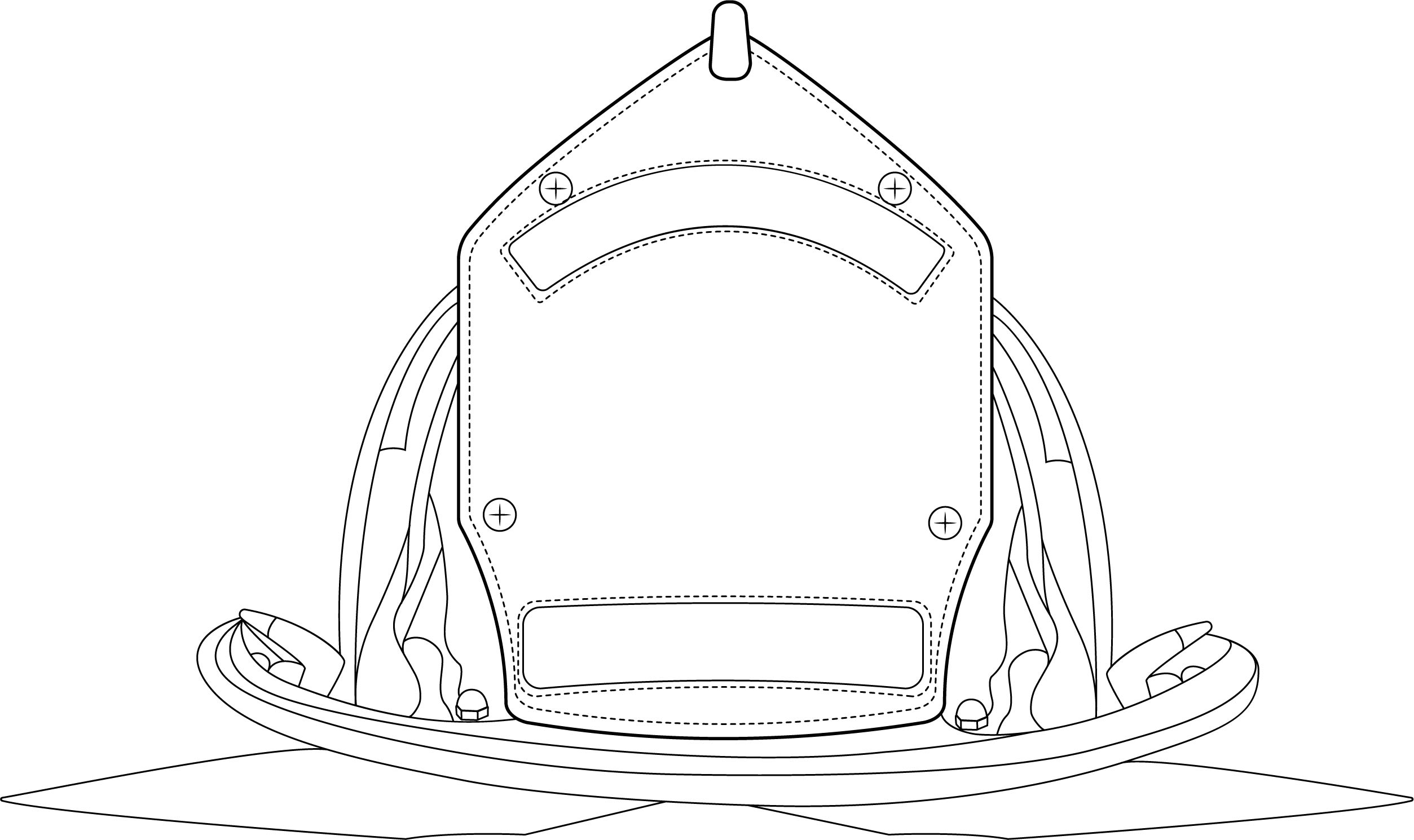 fire fighter helmet BLANK LINE ART VECTOR FILE Black white - Inspire Uplift