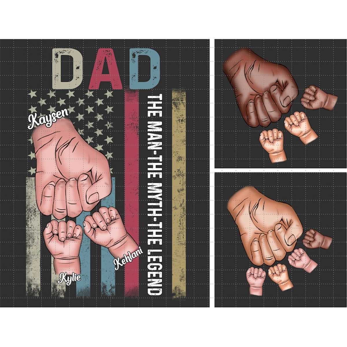 Bundle Personalized Father Fist Bump Set, Dad and A Child Ha | Inspire ...