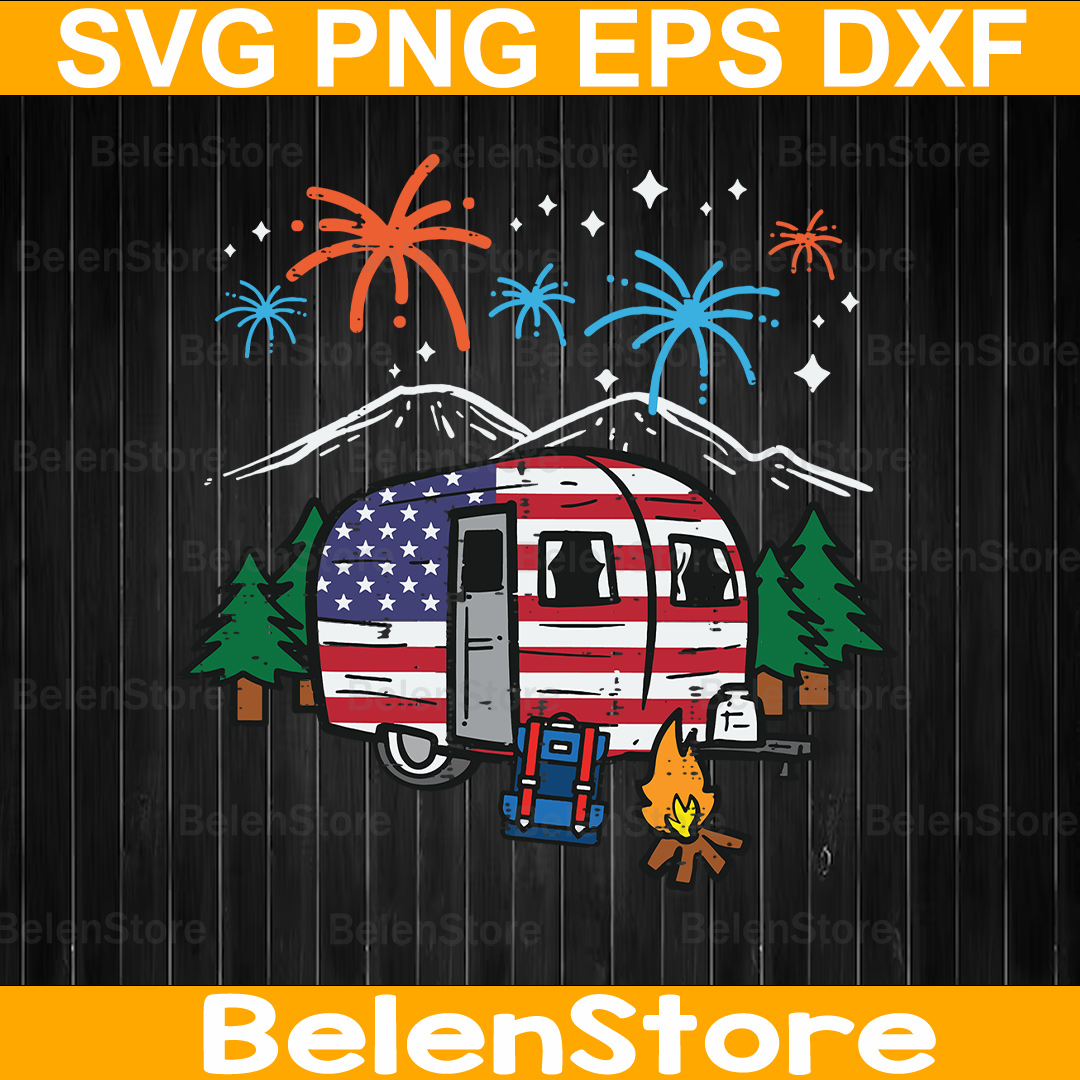 4th of July Svg, Camper Svg, Patriotic Camper Svg, Cricut, S | Inspire ...