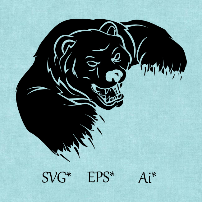 Grizzly Bear SVG, Angry Bear Hea, Wild Animal, Bear Mouth, B | Inspire ...