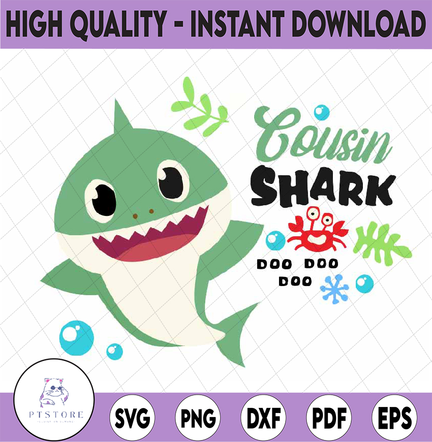 Cousin Shark Boy SVG, Cricut Cut files, Shark Family doo doo | Inspire ...