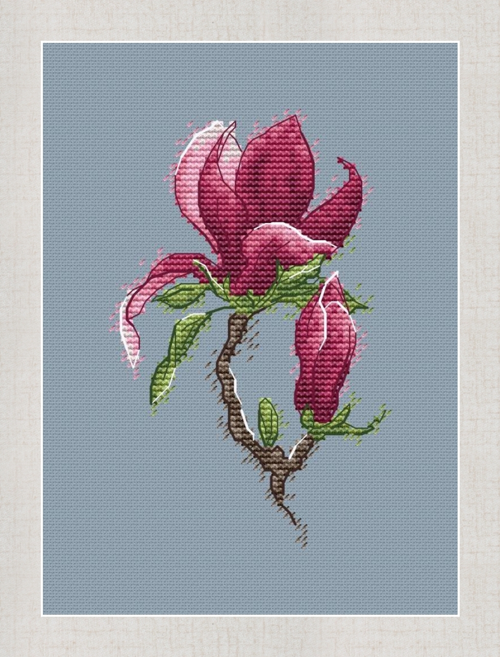 Magnolia Cross Stitch Pattern - Inspire Uplift