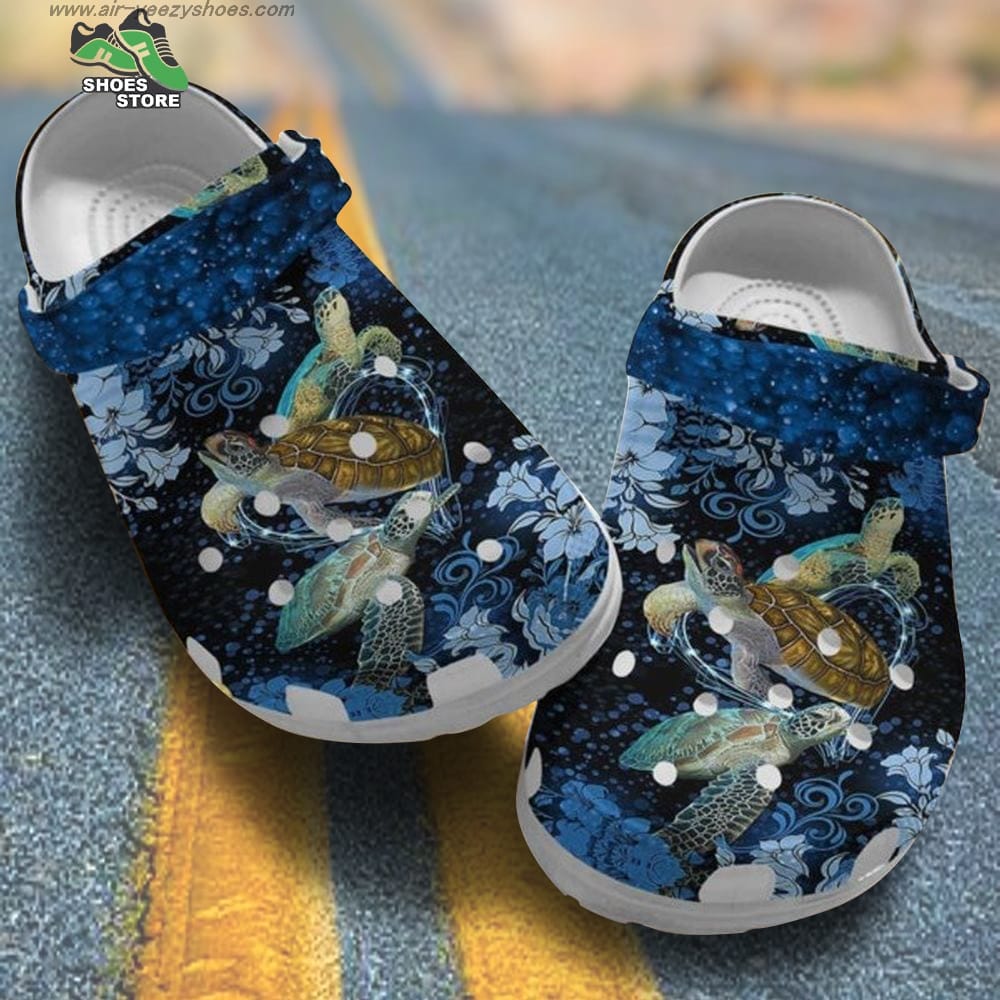 Flower Ocean Shoes Croc Sea Turtle Magic Blue Flowers Turtle - Inspire ...