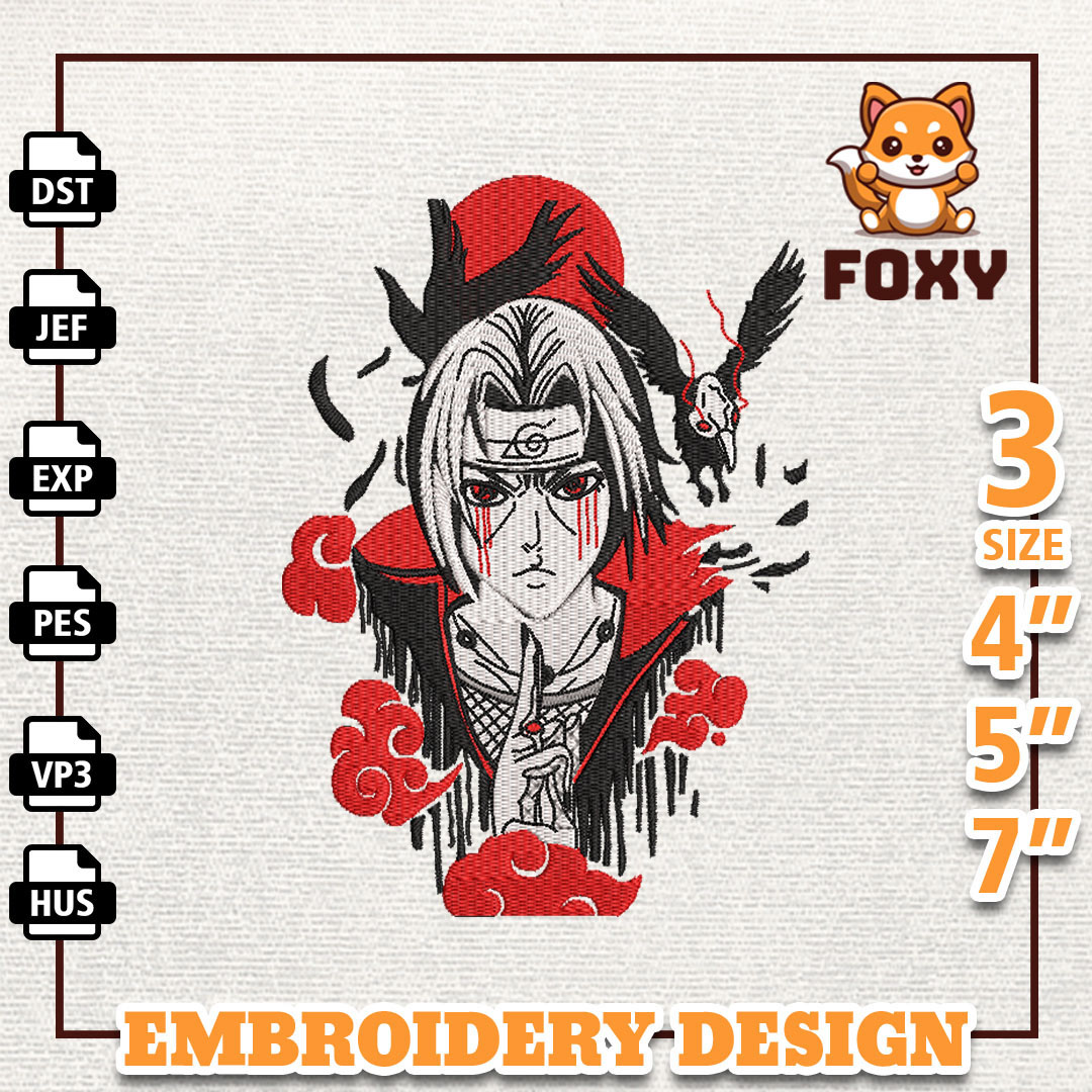 Itachi Anime Design, Anime Embroidery Design, Anime Machine - Inspire ...