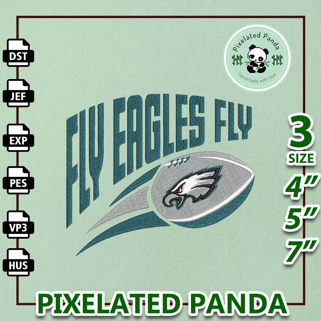 Fly Eagle Fly Embroidery Design, NFL Philadelphia Eagles Foo - Inspire ...