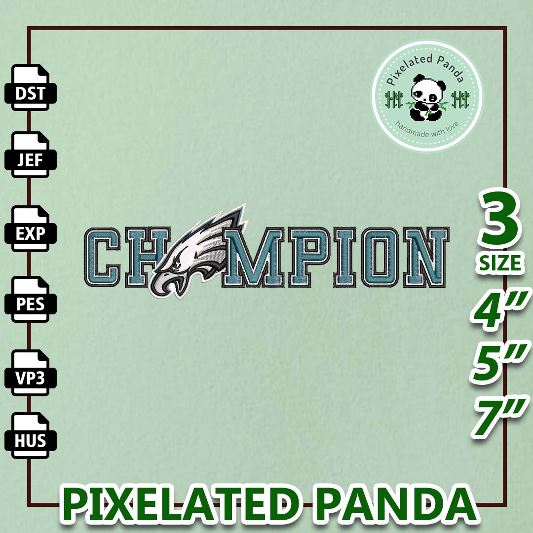 Super Bowl Champion Logo Embroidery Design, NFL Philadelphia | Inspire ...