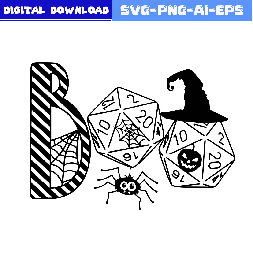 Boo Roll D20 Dnd Halloween Svg, Boo Roll D20 Dnd Svg, Pumpki | Inspire ...