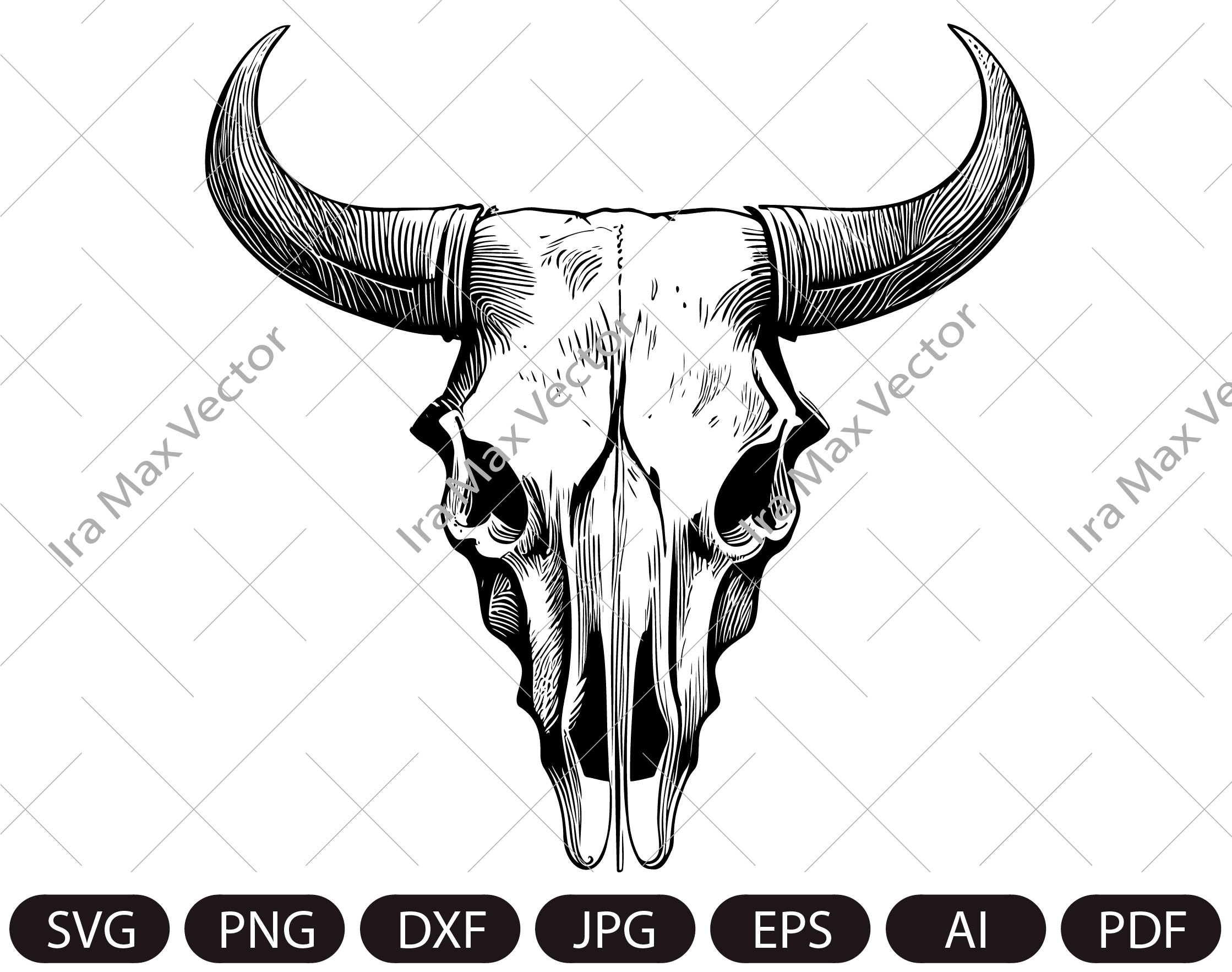 Cow Skull SVG , Bull Skull SVG, Mystical svg, Crescent Moon | Inspire ...