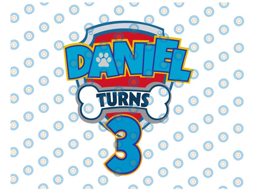 Personalized Name Paw Patrol custom logo with name and age S | Inspire ...