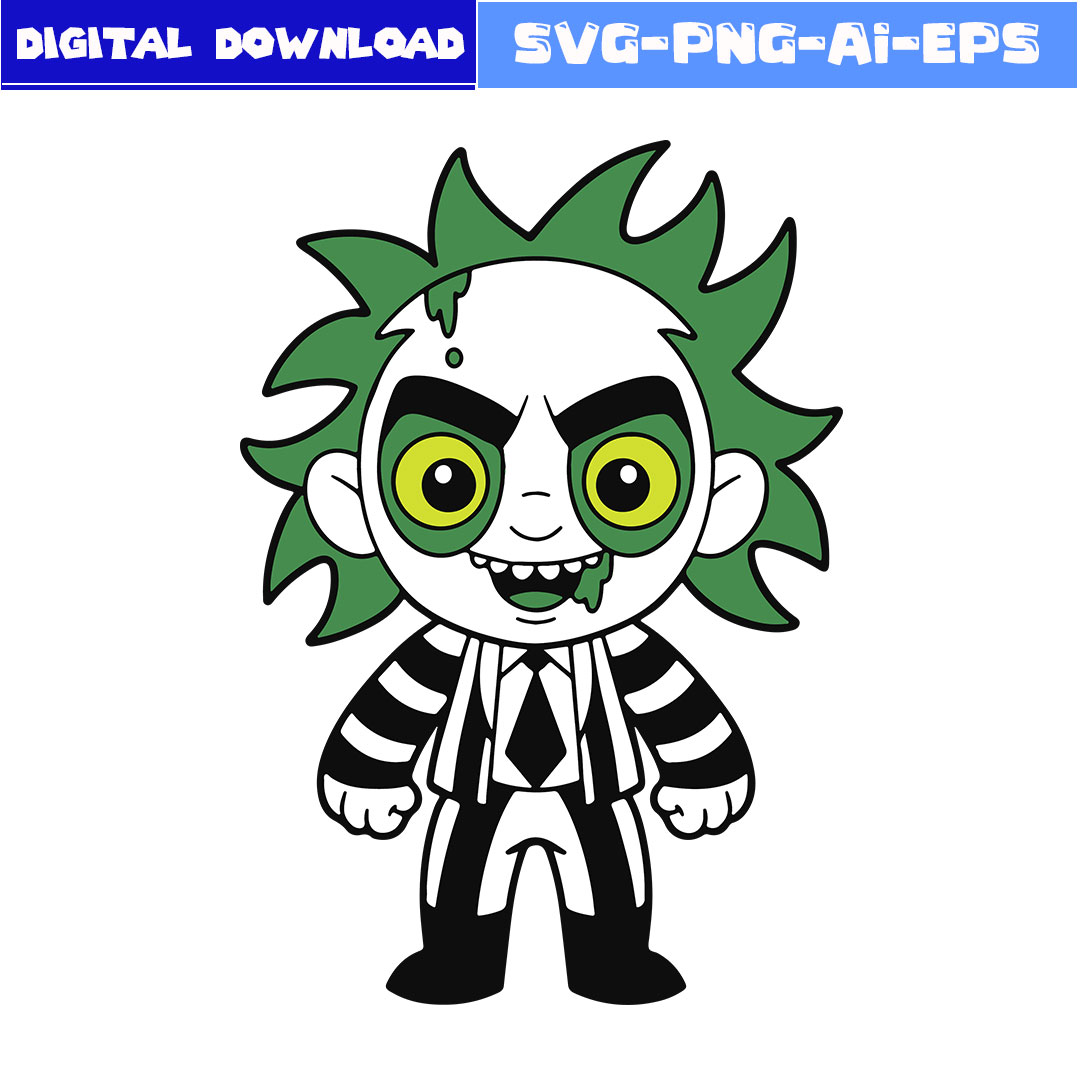 Chibi Beetlejuice Horror Movies Svg, Chibi Beetlejuice Svg, - Inspire ...