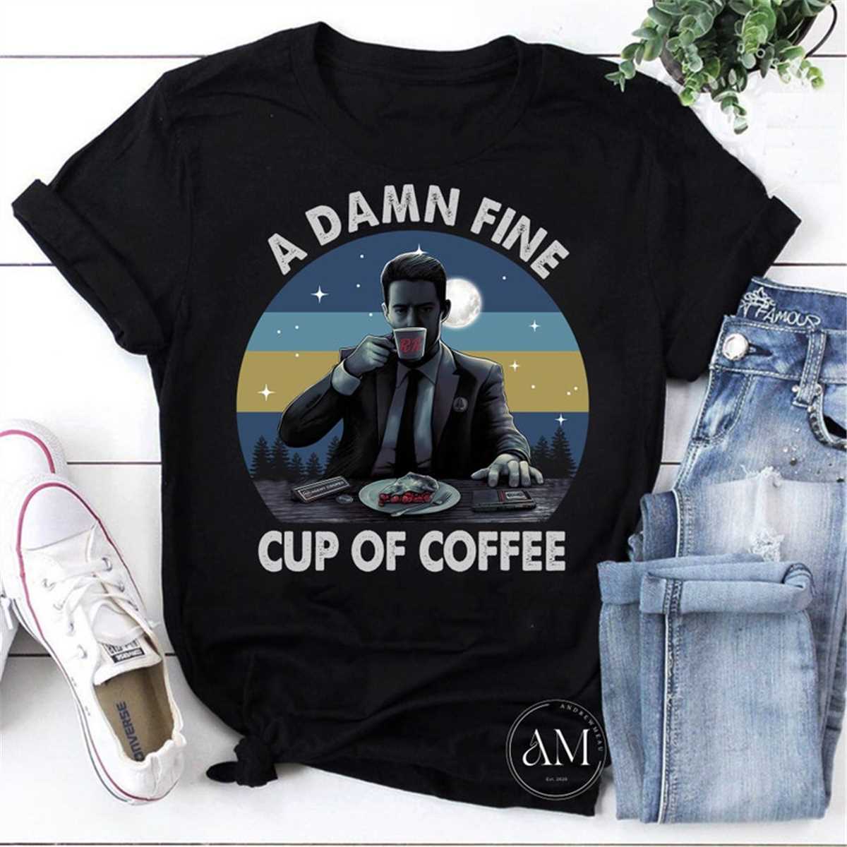 Twin Peaks Dale Cooper A Damn Fine Cup Of Coffee Vintage T-S | Inspire ...