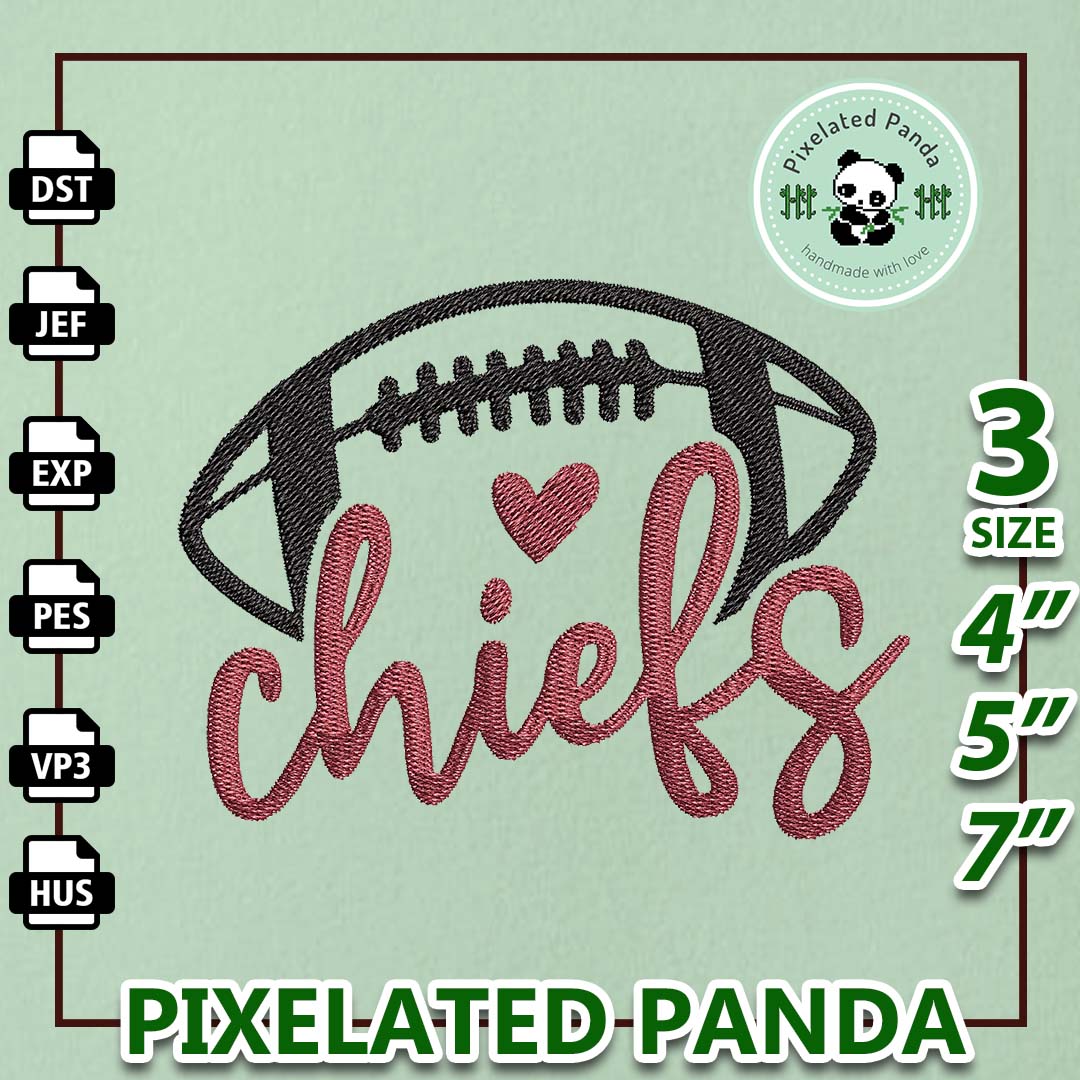 Chiefs Football Logo Embroidery Design, NFL Kansas City Chie | Inspire ...