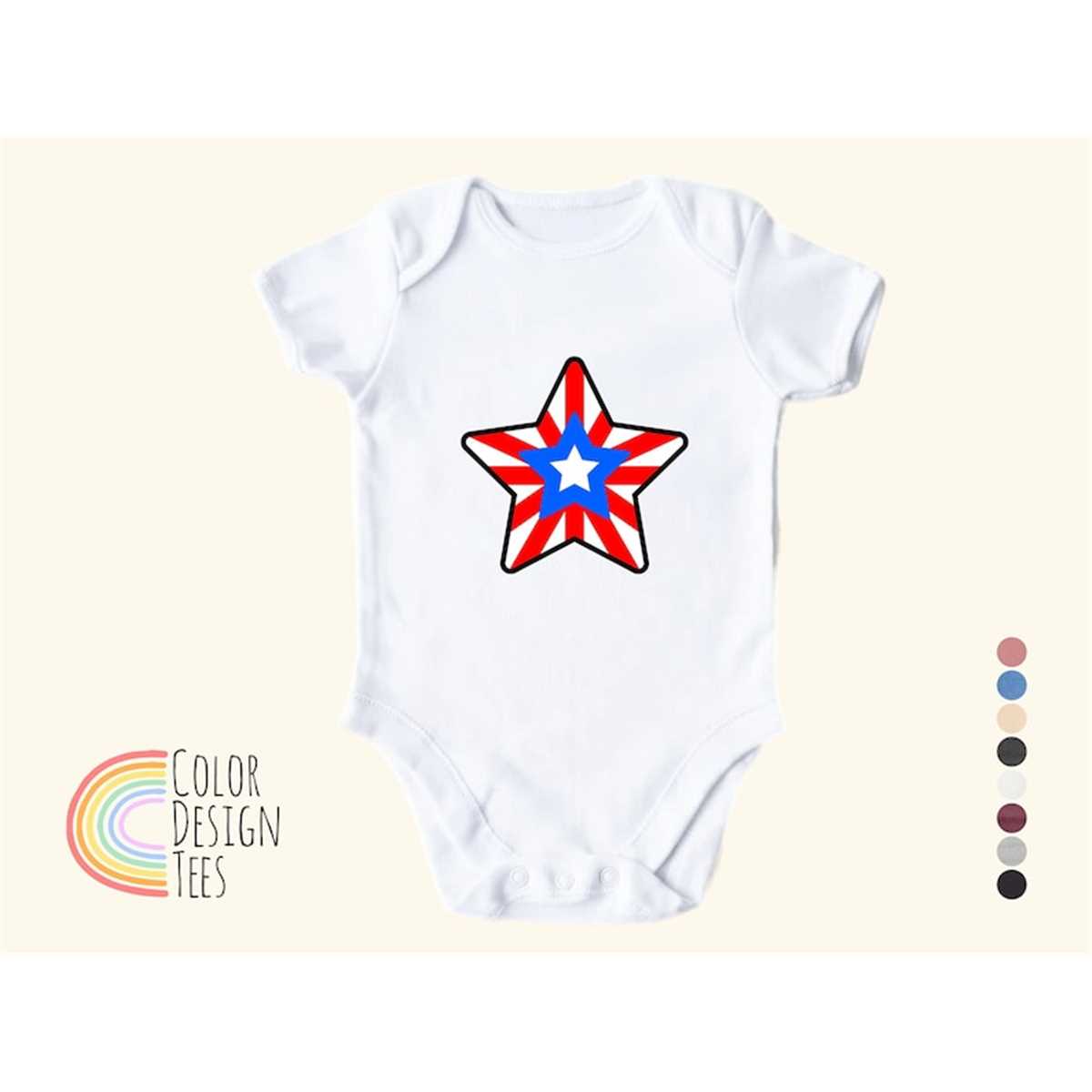 American Star Onesie , Baby 4th of July Outfit, Baby USA Rom | Inspire ...