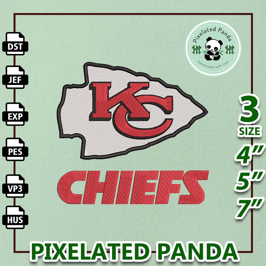 NFL Kansas City Chiefs Logo Embroidery Design, NFL Football - Inspire ...