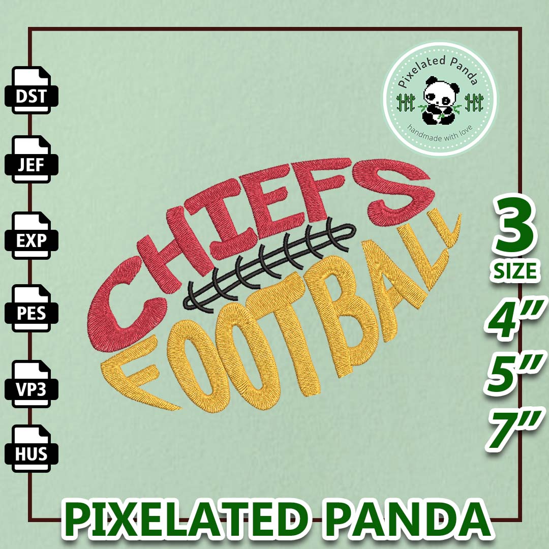 Chiefs Football Logo Embroidery Design, NFL Kansas City Chie | Inspire ...