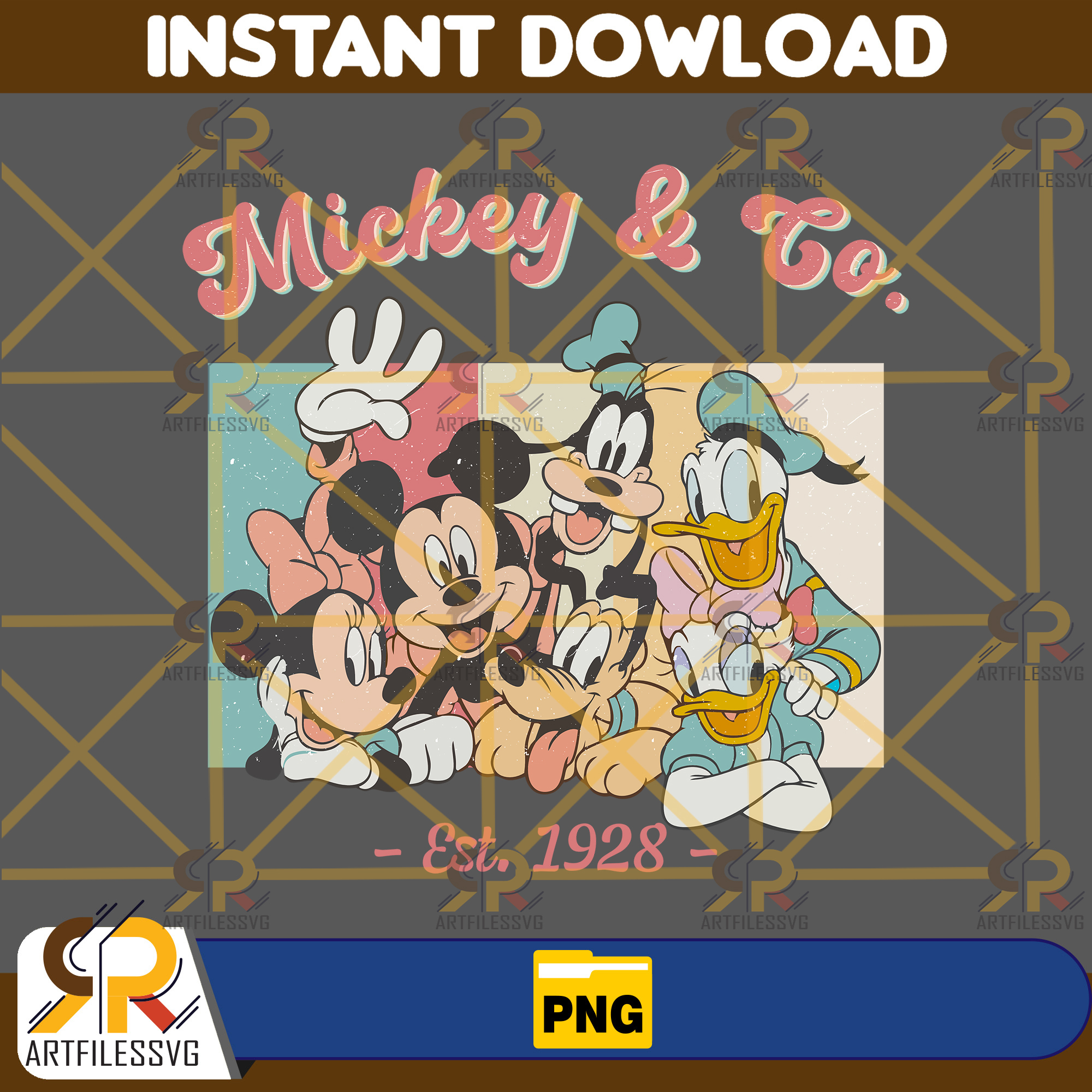 Mickey & Co Est 1928 Png Cute Mickey And Friends Png, Retro | Inspire ...