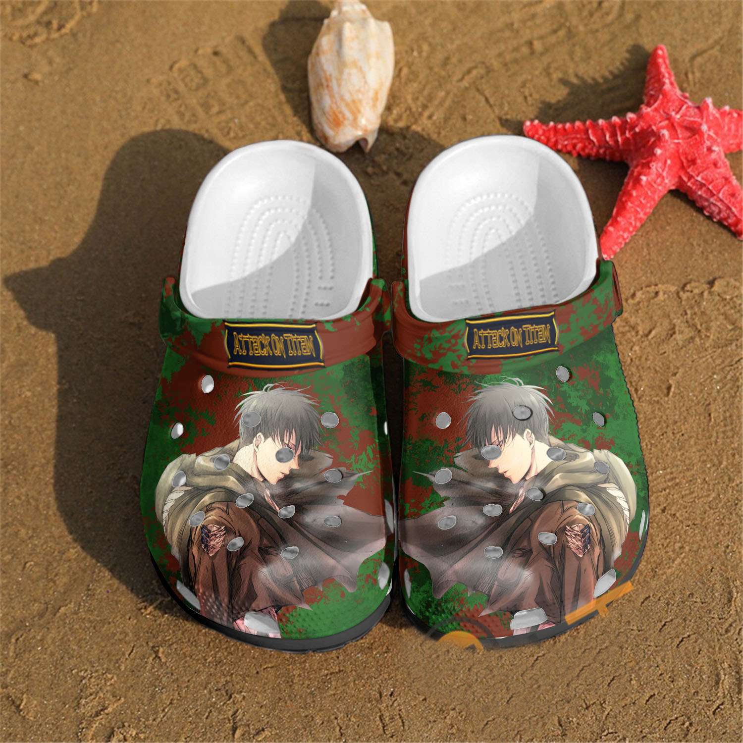 Levi Ackerman Anime Crocs Clog Shoes, Anime Crocs, Cartoon C | Inspire ...