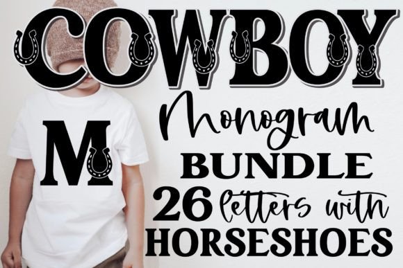 Cowboy Monogram Bundle SVG Horseshoe SVG - Inspire Uplift