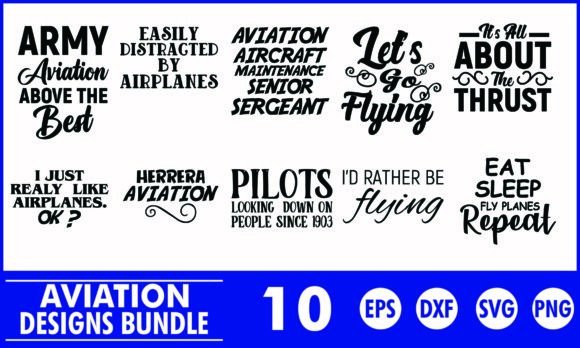 Aviation T Shirt Designs Bundle SVG | Inspire Uplift
