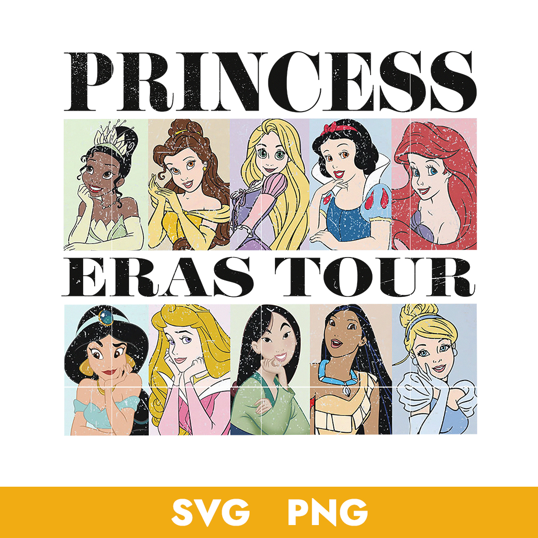 Princess Eras Tour Svg, Disney Princess Svg, Disney Svg, Png | Inspire ...