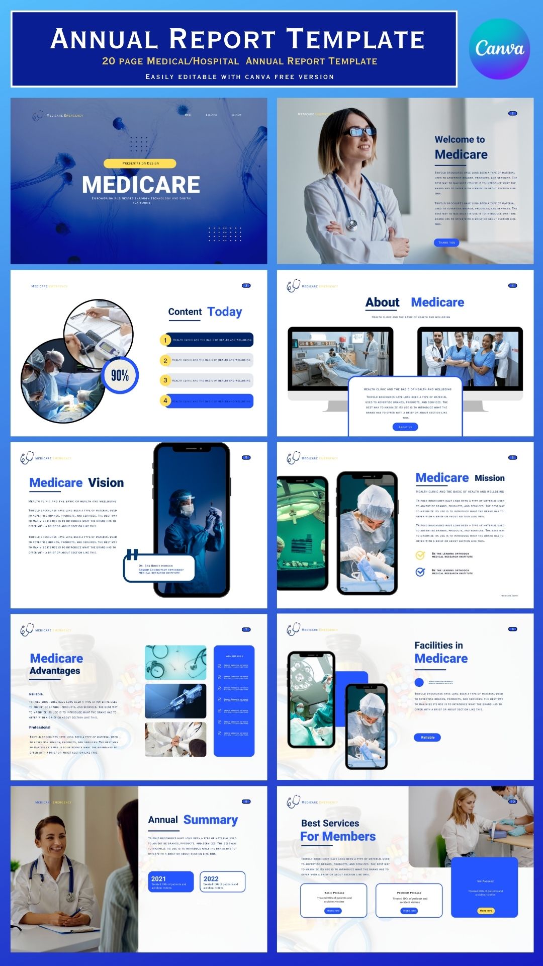 Hospital/Medical project template, multi-purpose canva edit | Inspire ...