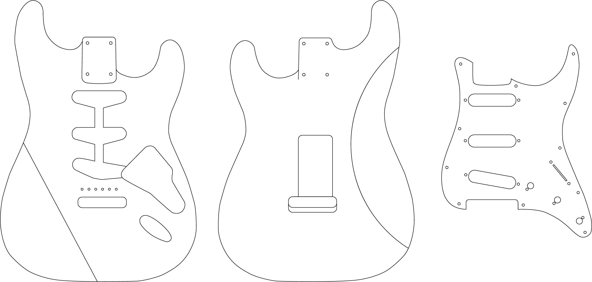 1962 STRATOCASTER BODY & PICKGUARD LINE ART VECTOR FILE Blac | Inspire ...