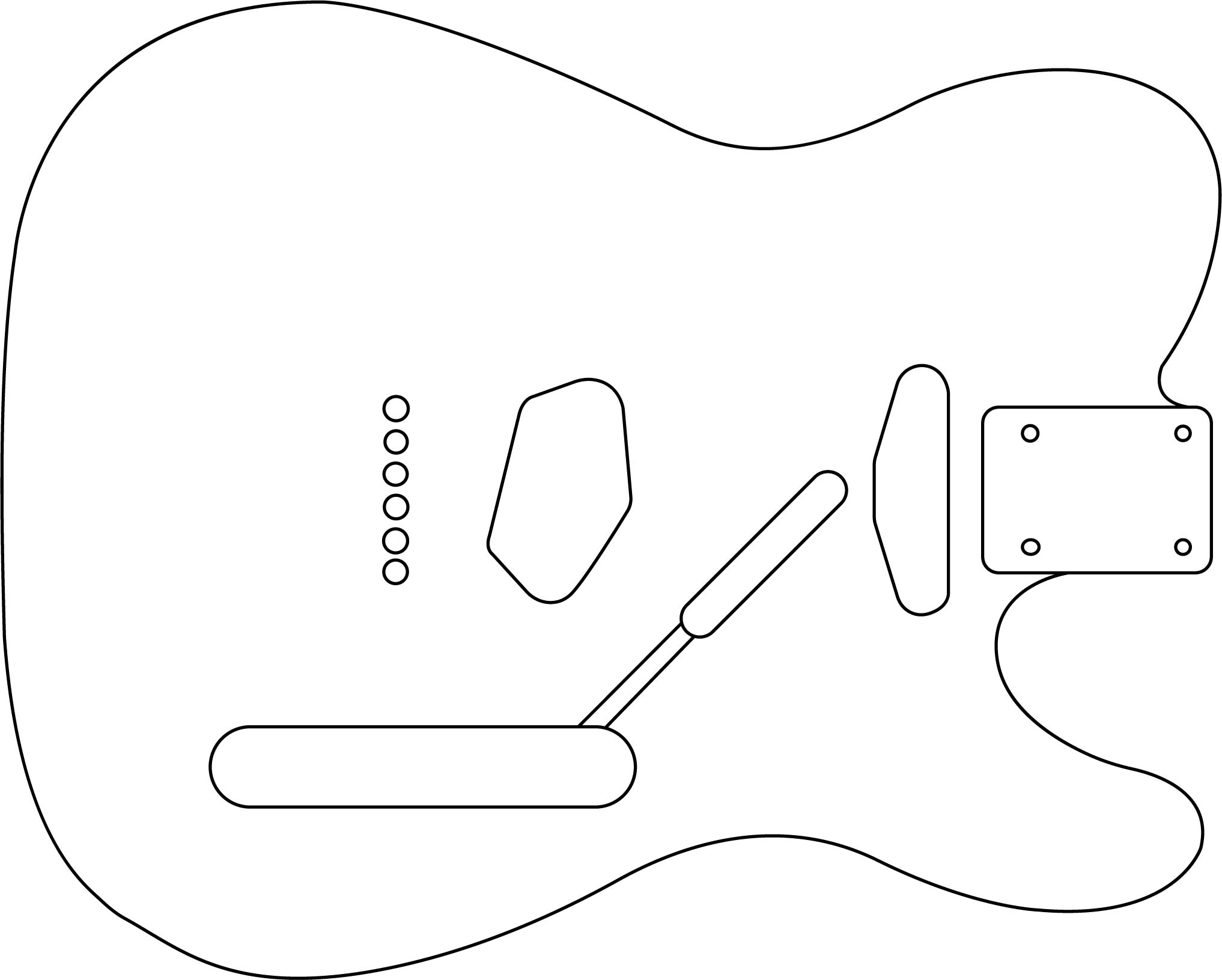 FENDER TEIECASTER LINE ART VECTOR FILE Black white vector ou | Inspire ...