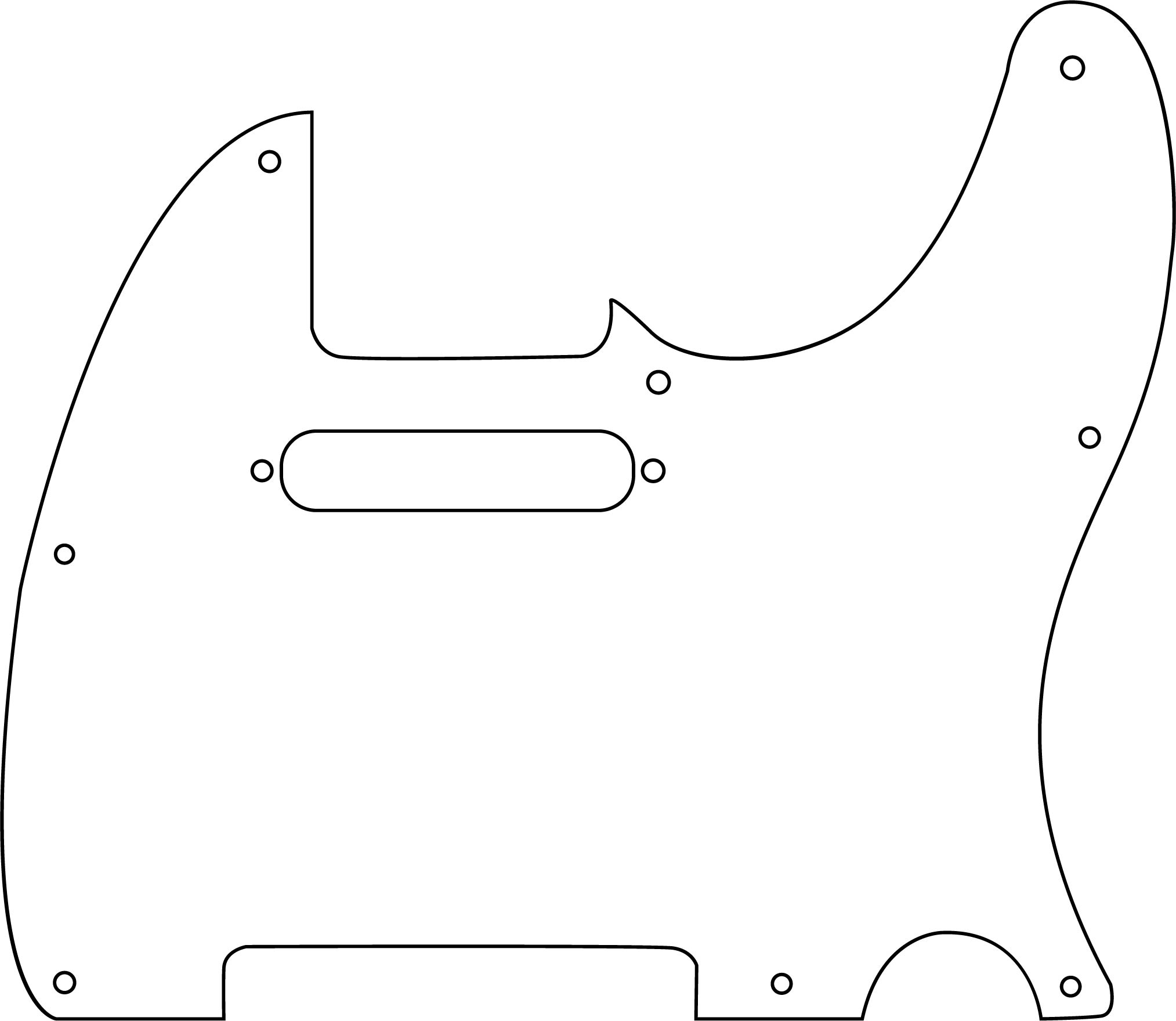 FENDER TELECASTER PICKGUARD LINE ART VECTOR FILE Black white | Inspire ...