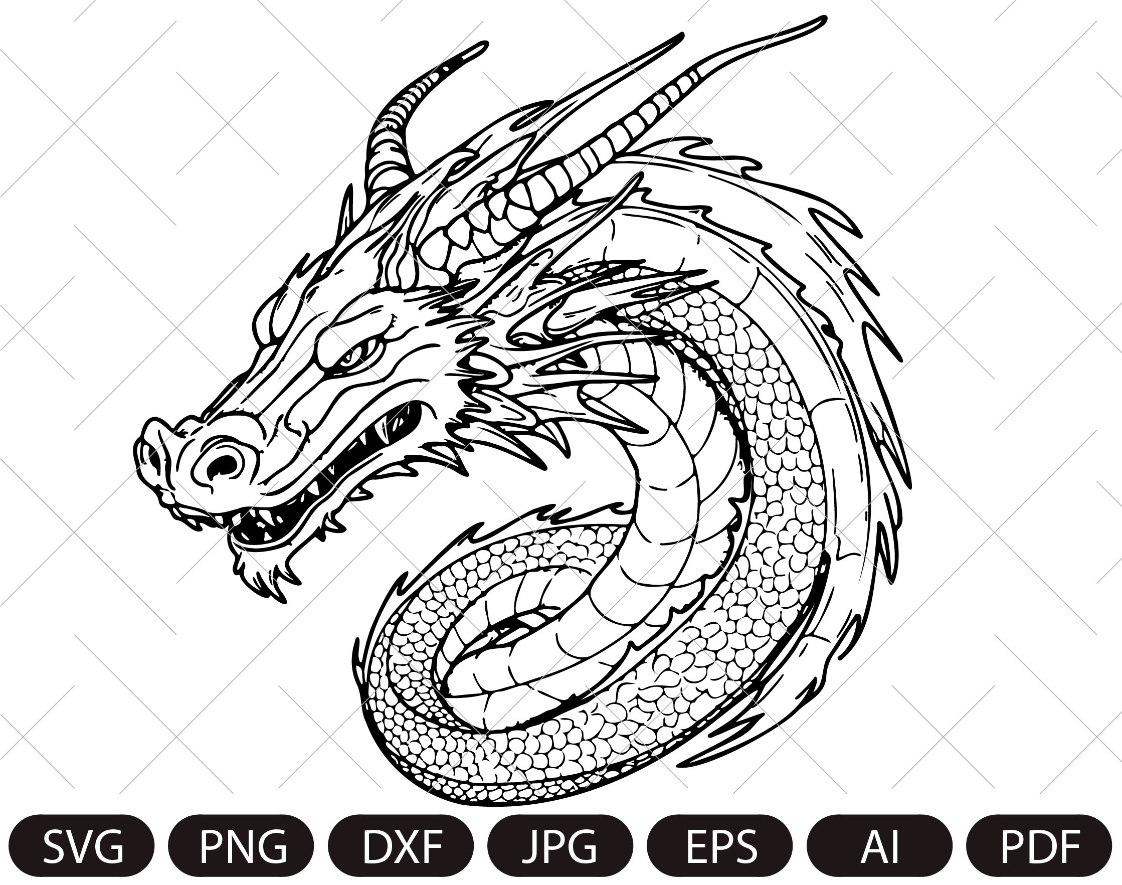 Dragon SVG, Tribal Dragon SVG, Dragon Tattoo svg, Dragon Sil - Inspire ...