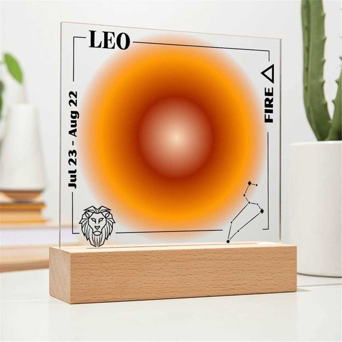 Leo Zodiac Aura, Leo Zodiac Gift, Leo Zodiac Sign, Acrylic P | Inspire ...